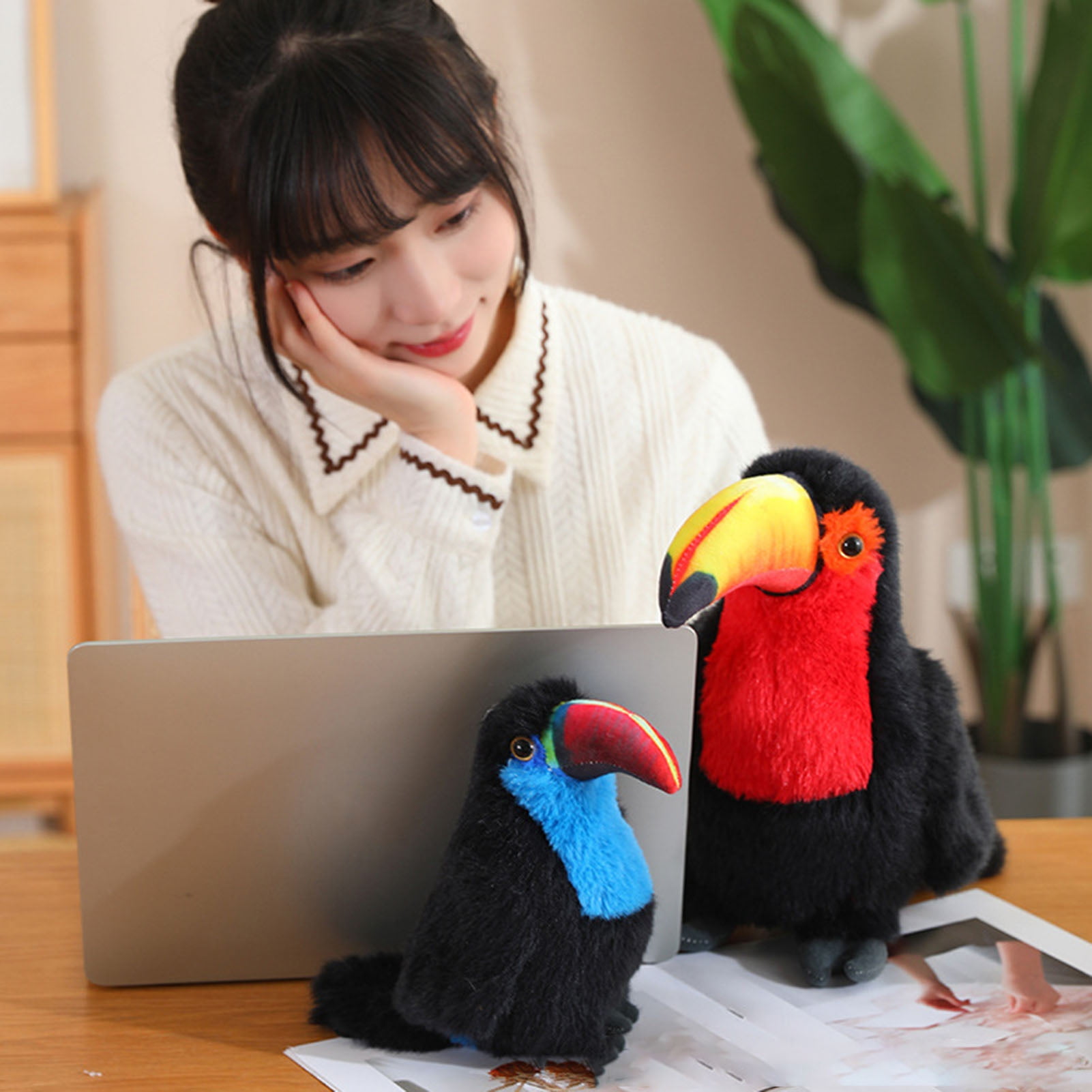 Miarnea Pulsh Toy for Kids 3+ Toddler Toys Toucan Plush Toy Big Mouth ...