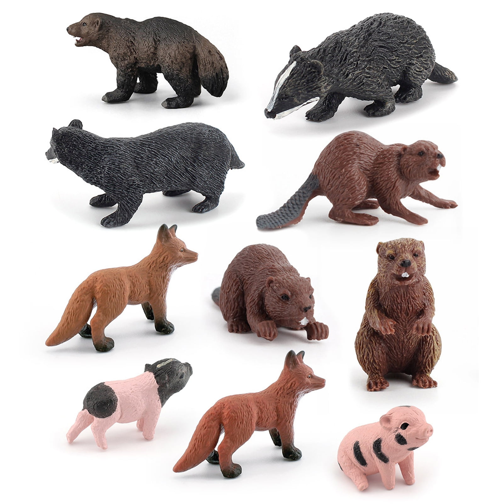 Miarnea Toddlers Animal Toys 10Pcs Simulation Wild Animal Figures Toys ...