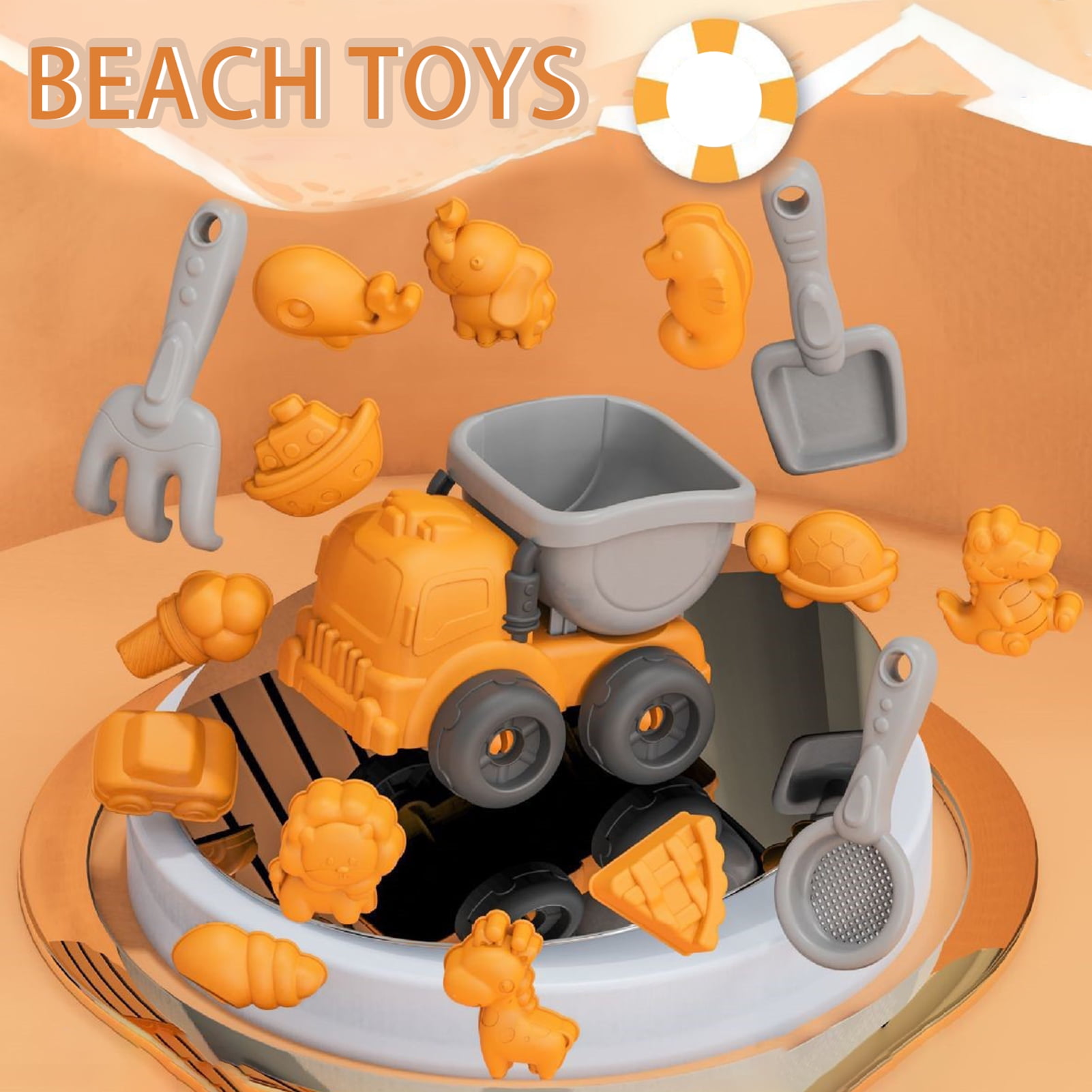 Miarnea Toddlers Beach Toys Outdoor Toys for Kids Sand Mold Toy with ...