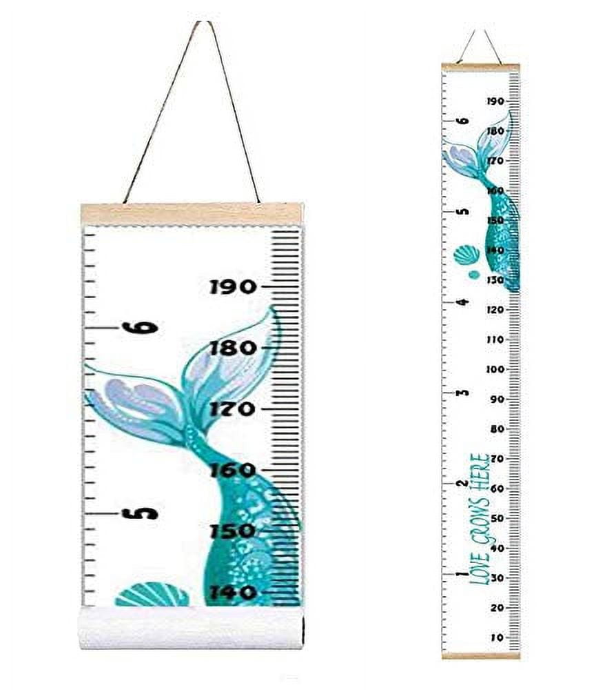 Miaro Kids Growth Chart, Wood Frame Fabric Canvas Height Measurement ...