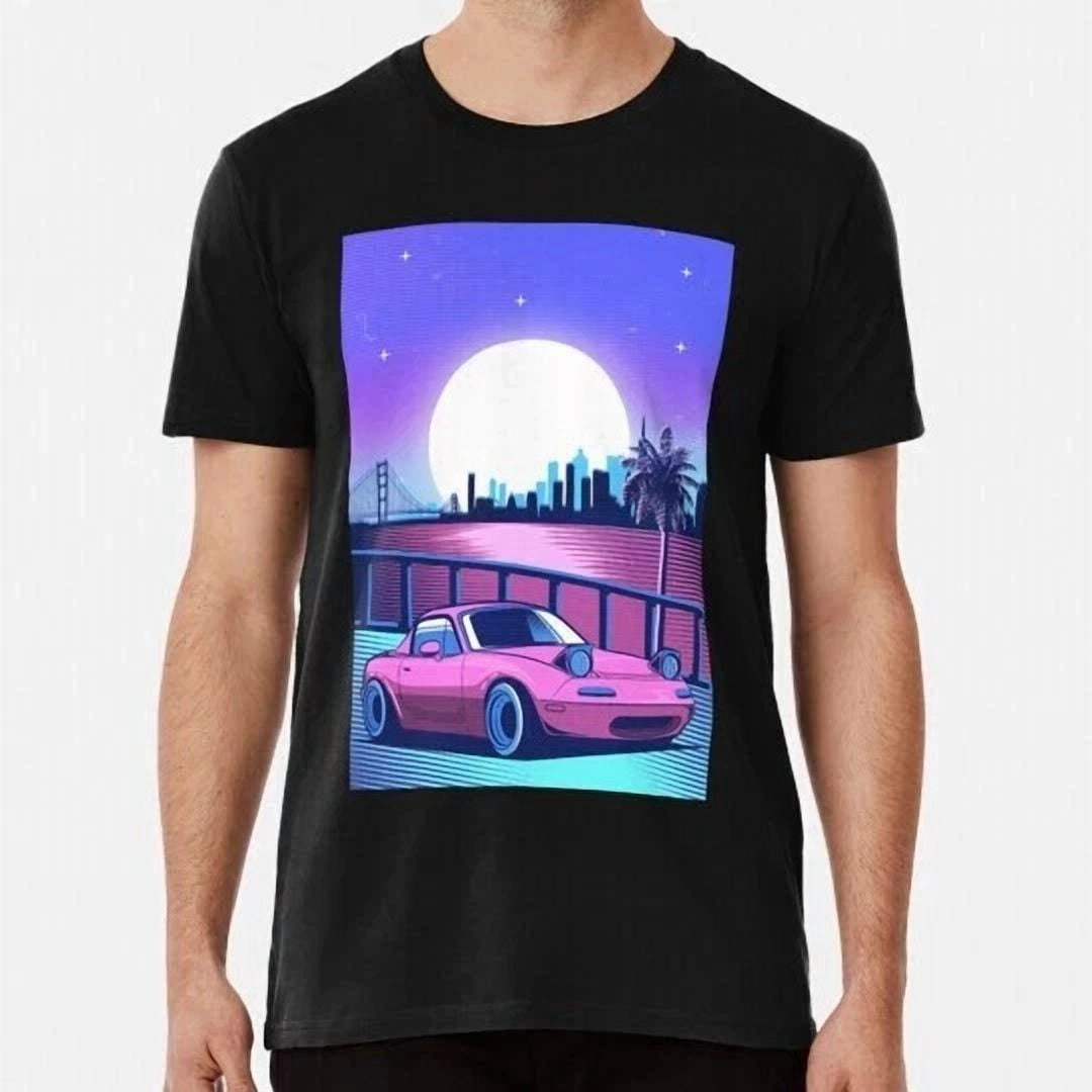 Miata Mx5 Jdm Car Synthwave Unisex Cotton Tee Made In Australia Size ...