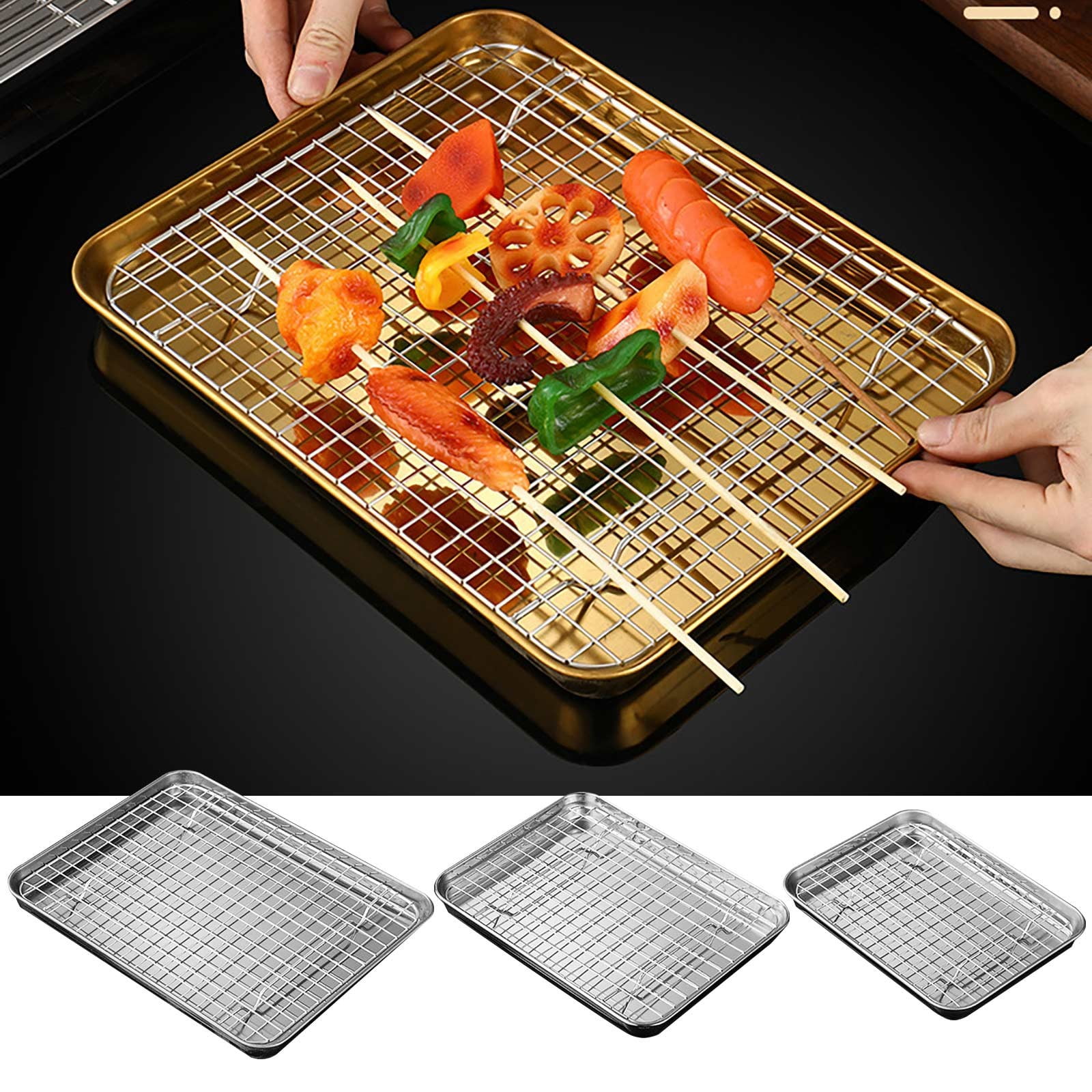 Miayilima 1 Set Stainless Stel Bakeware Rectangular Tray Food Storage ...