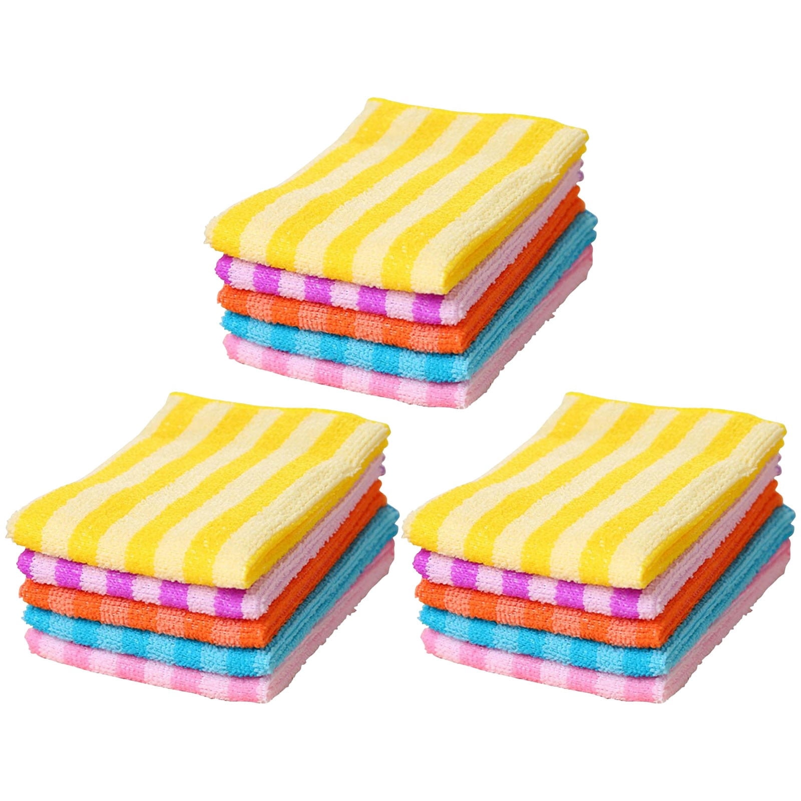 Miayilima 15PC Kitchen Dishcloth Striped Non Oiled Multifunctional ...