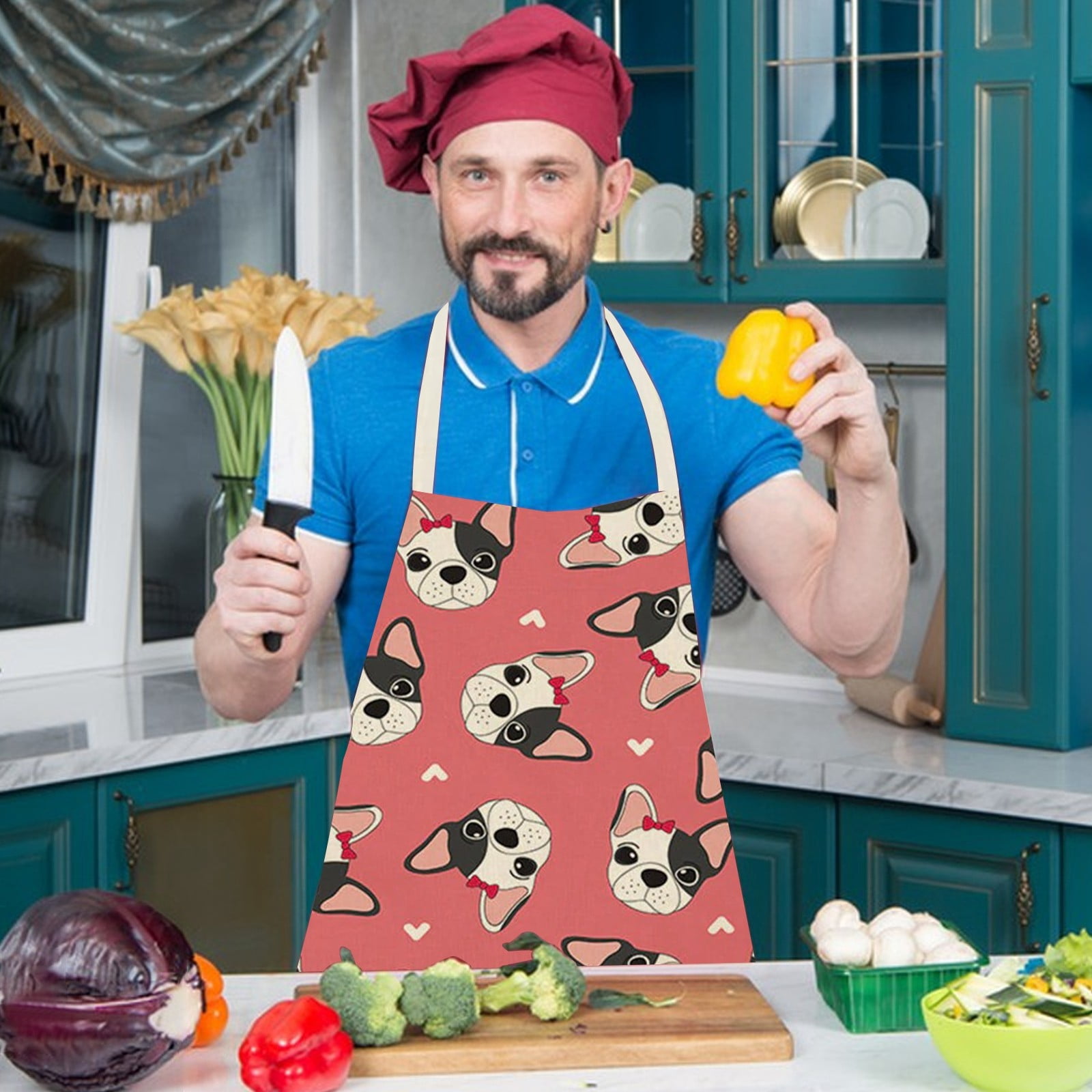 Miayilima Apron Sleeve Adult Cotton and Linen Apron Animal Series ...