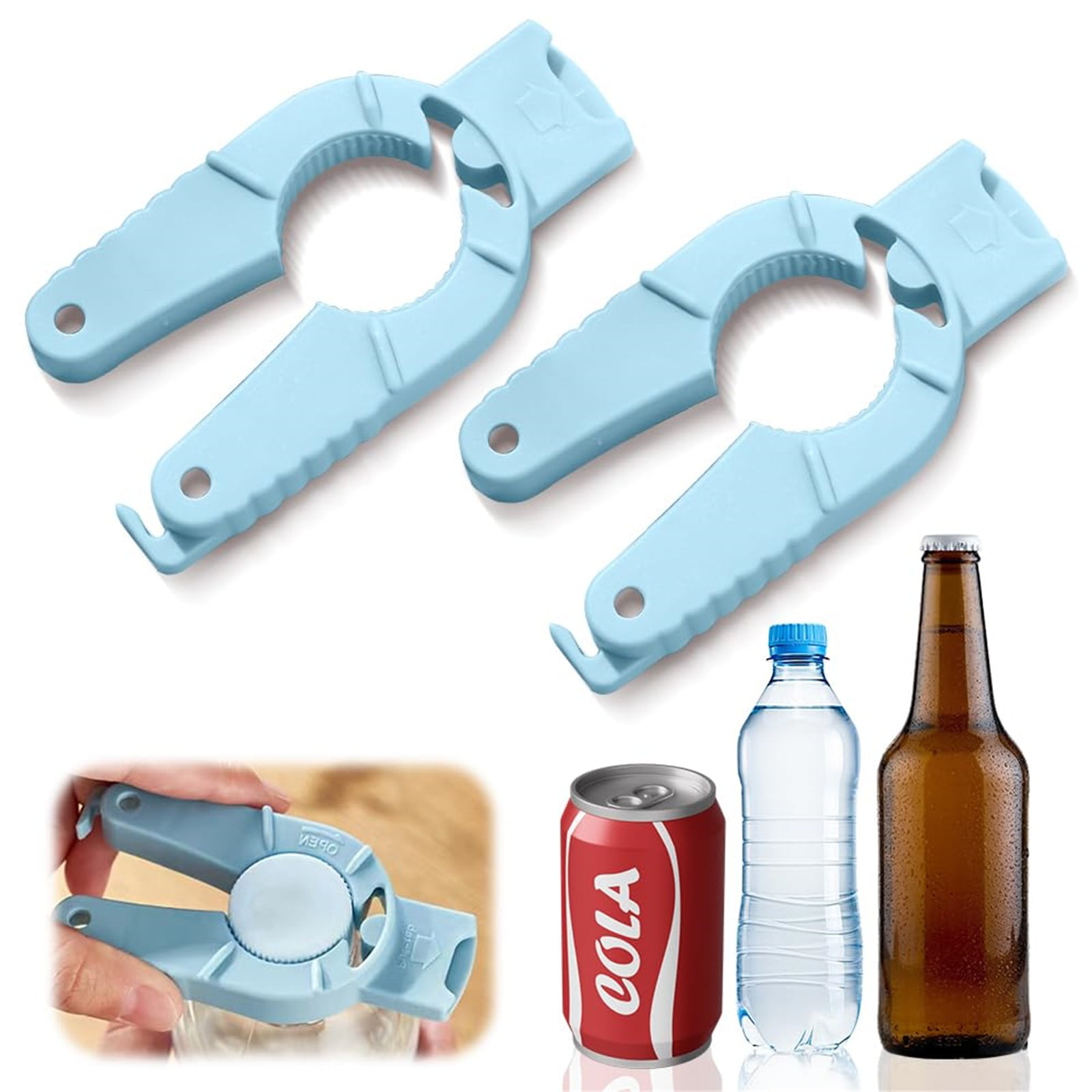 Miayilima Bottle Opener Plastic Bottle Cap and Jar Opener 2024 Upgraded ...