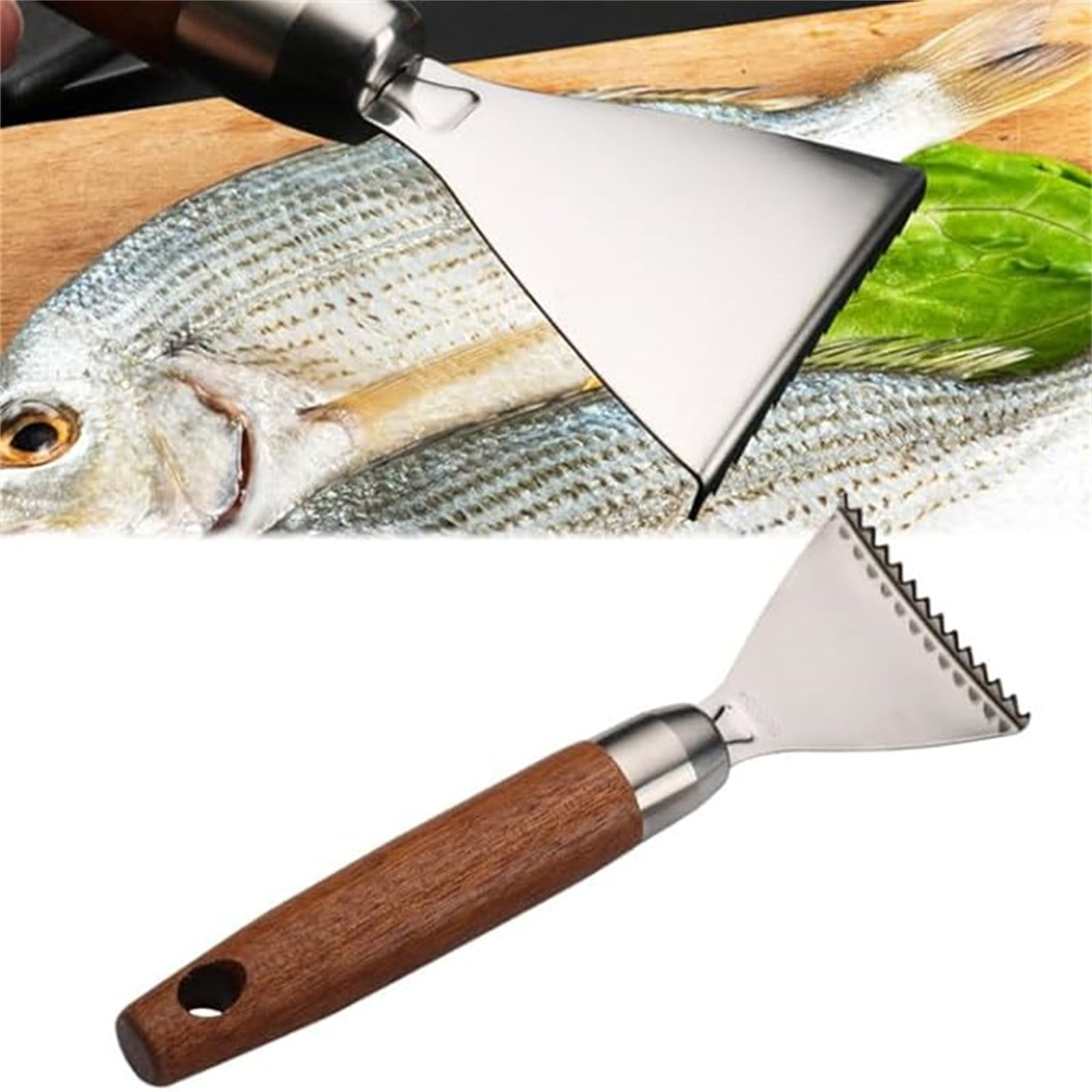 Miayilima Fish Scale Remover Fish Scaler Scale Remover Wooden Handle ...
