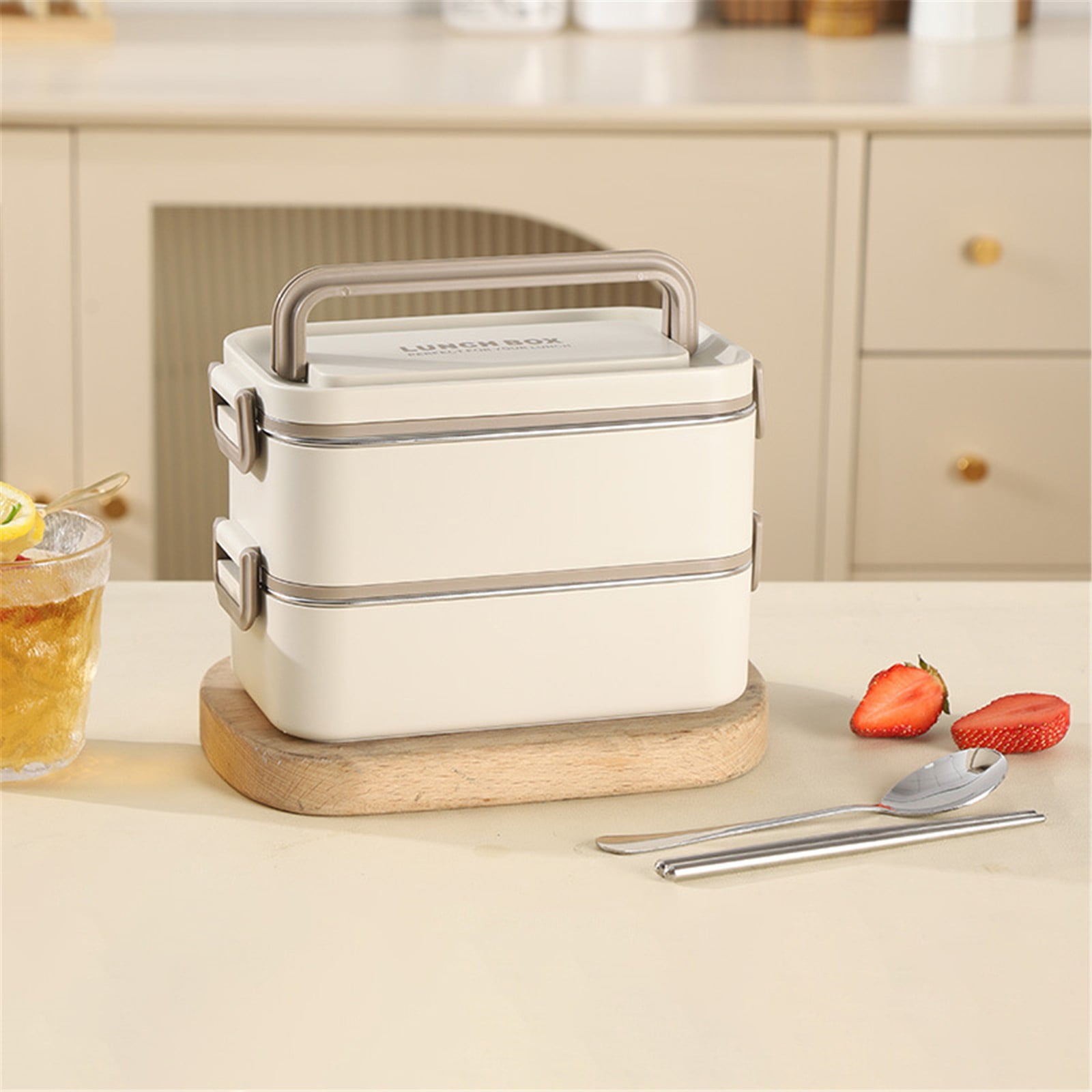 Miayilima Food Storage Box Lunchbox for Adults 3 Stackable Containers ...