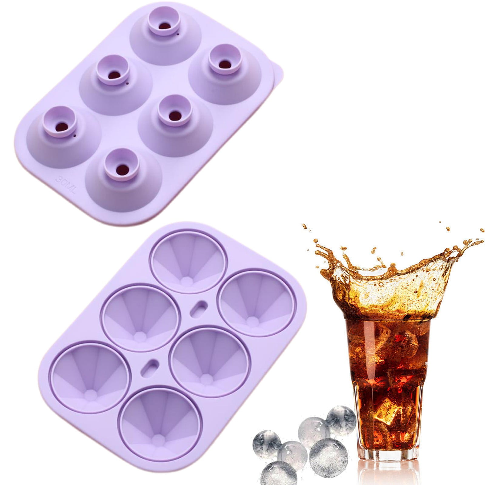 Miayilima Kitchen Ice Grid Ice Cube 6 Ice Maker Easy Release Large Ice ...
