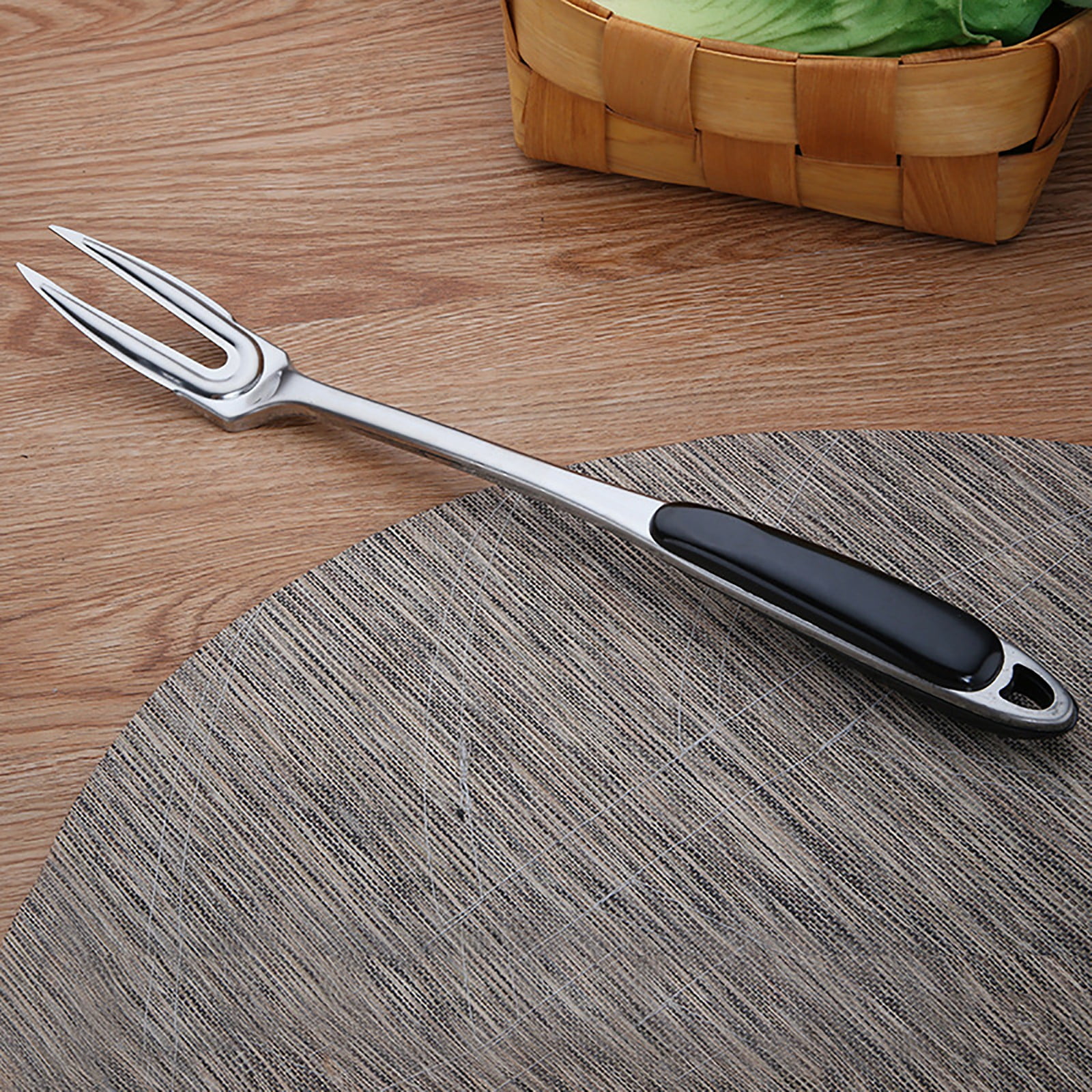 Miayilima Plastic fork Barbecue Tool fork Stainless Meat fork with Soft ...