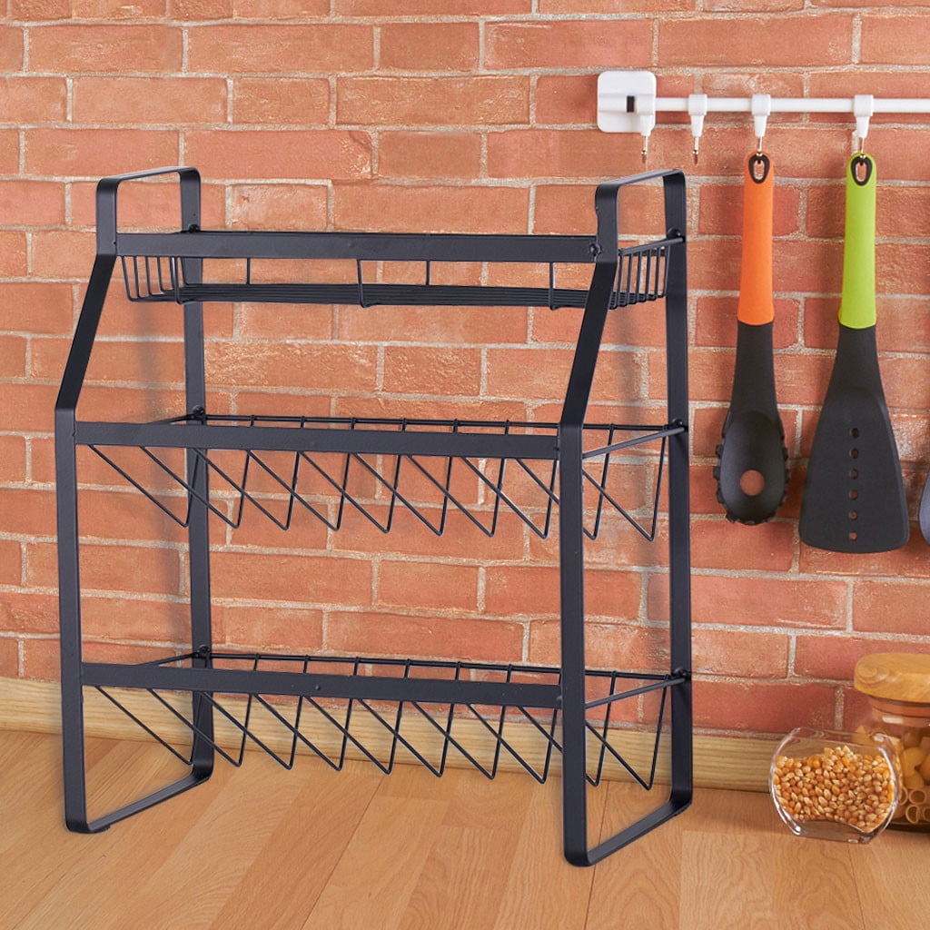 Miayilima Rack Standing Rack Stainless 3-Layer Kitchen Steel Cruet ...