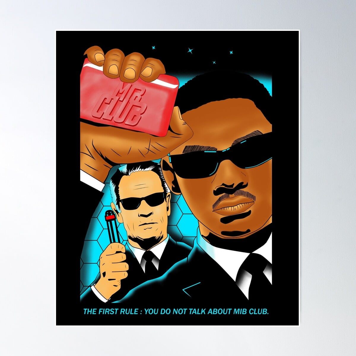 Mib Club Poster Wall Art, Modern Wall Decor For Living Room Bedroom ...