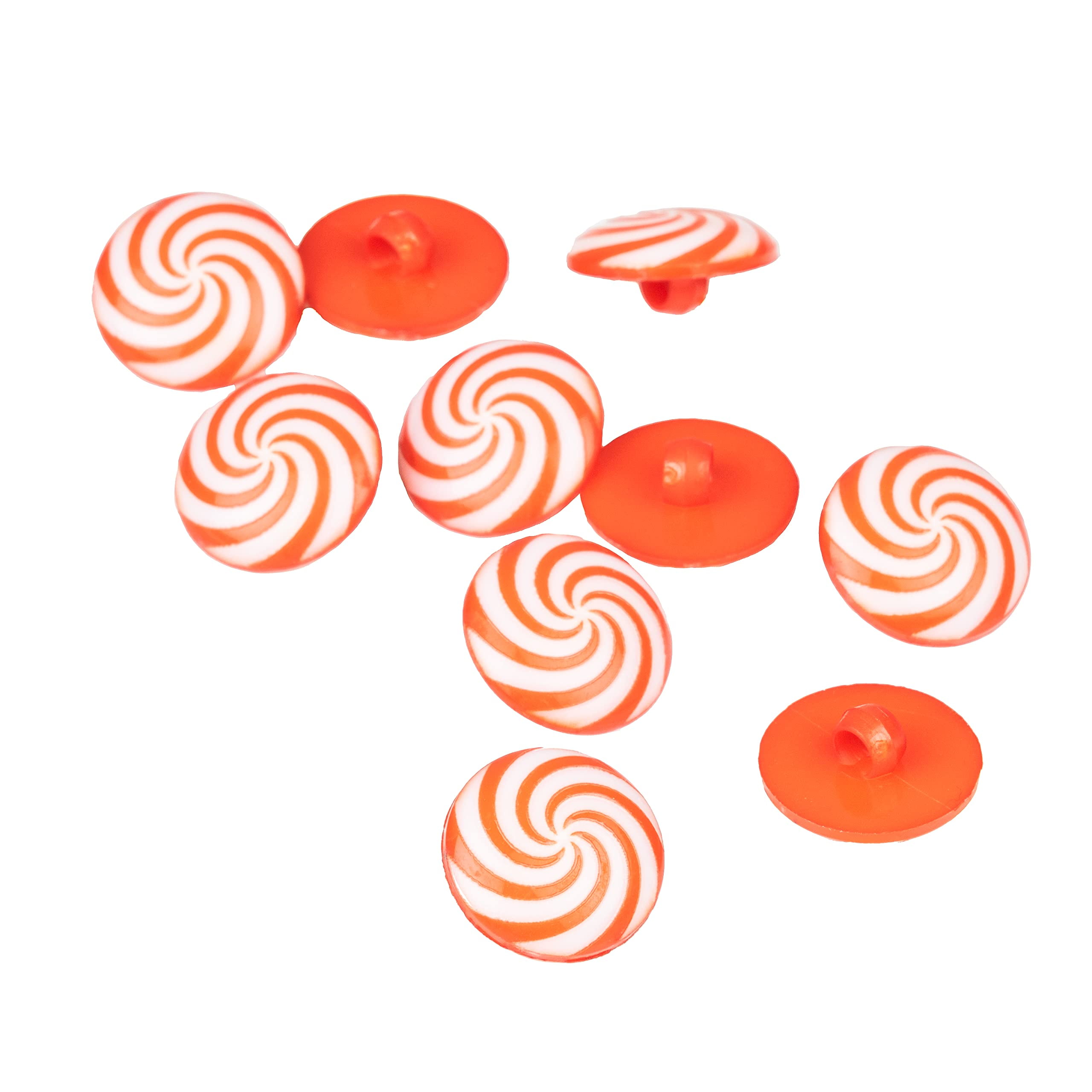 Mibo 10pcs Nylon Resin Shank Button - Christmas Candy Cane Swirl Design ...