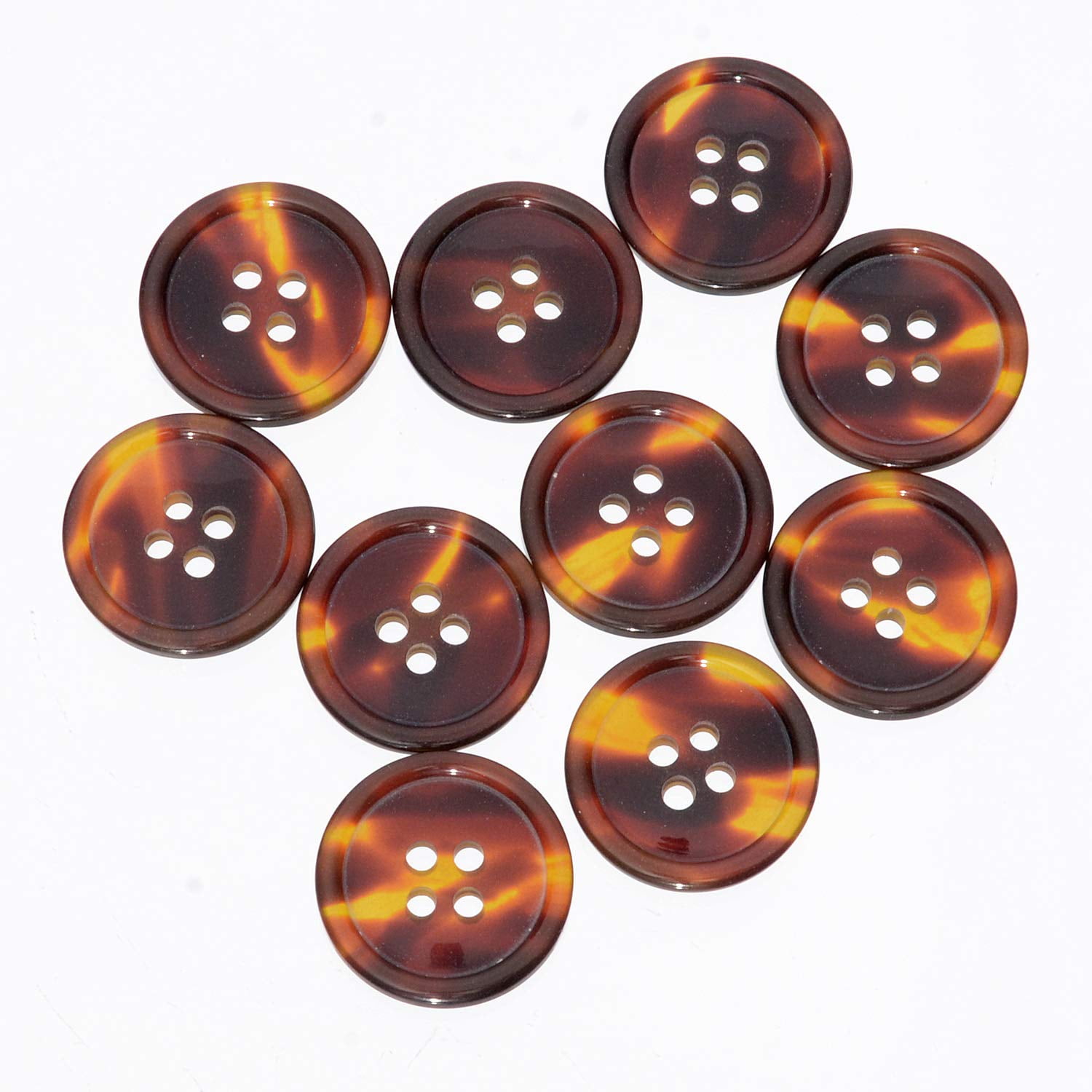Mibo 10pcs Polyester Suiting and Coat Button - Imitation Tortoise Shell ...