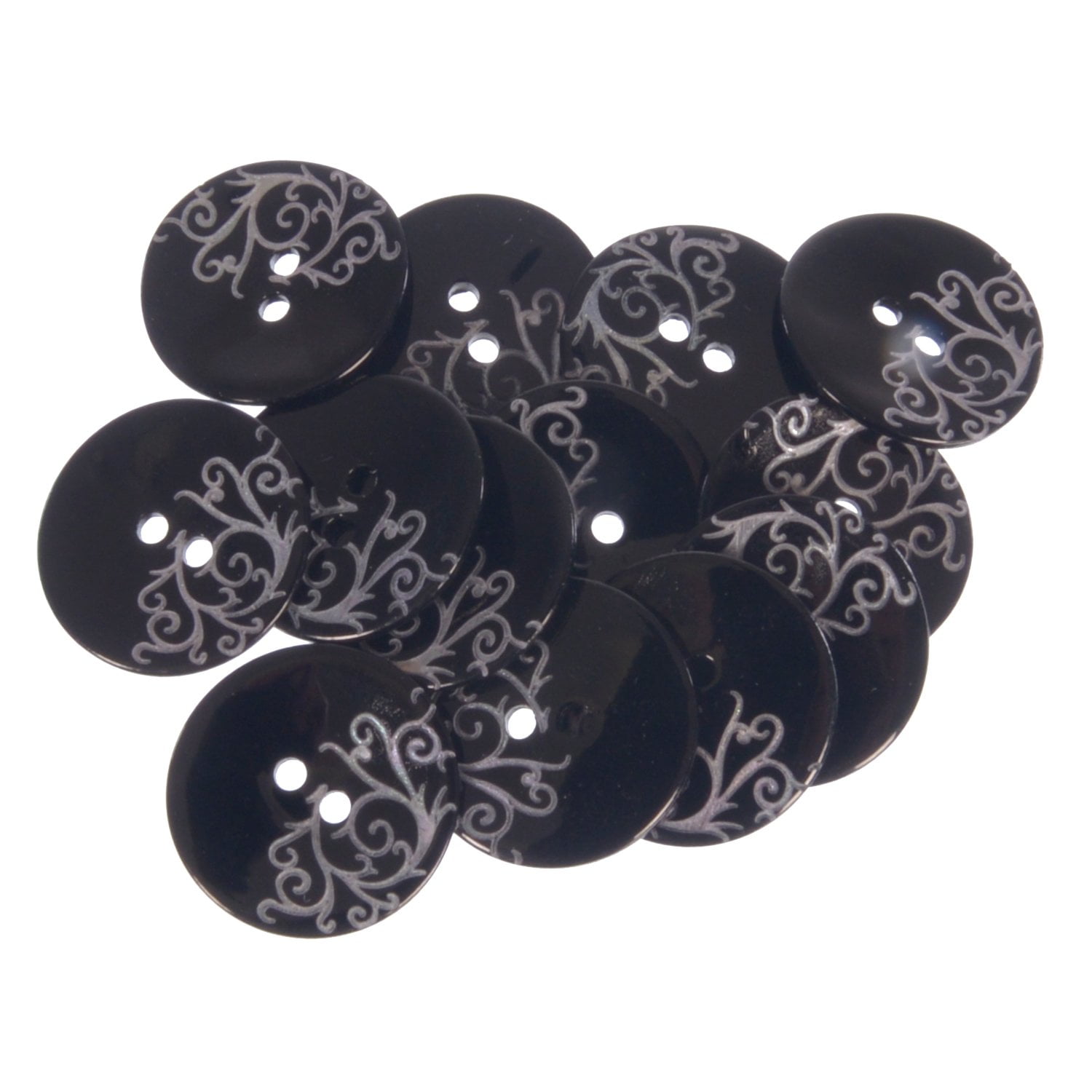 Mibo 10pcs Real Agoya Shell Button2 Hole - Laser Etched - Edged Vine ...