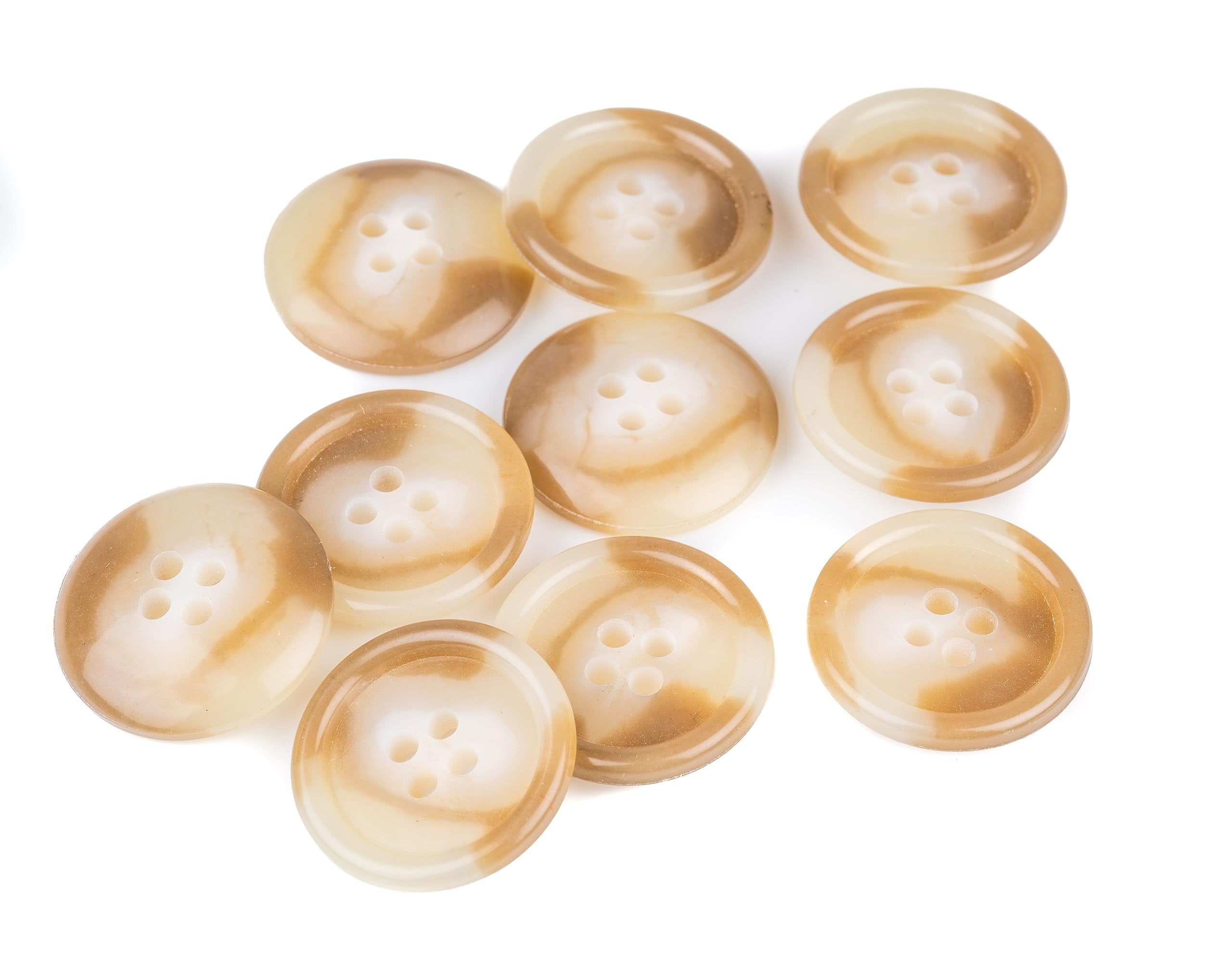 Mibo 10pcs Round Melamine Buttons with Rim - 34L(21mm) - 4 Hole - Beige Camel Mix - Walmart.com