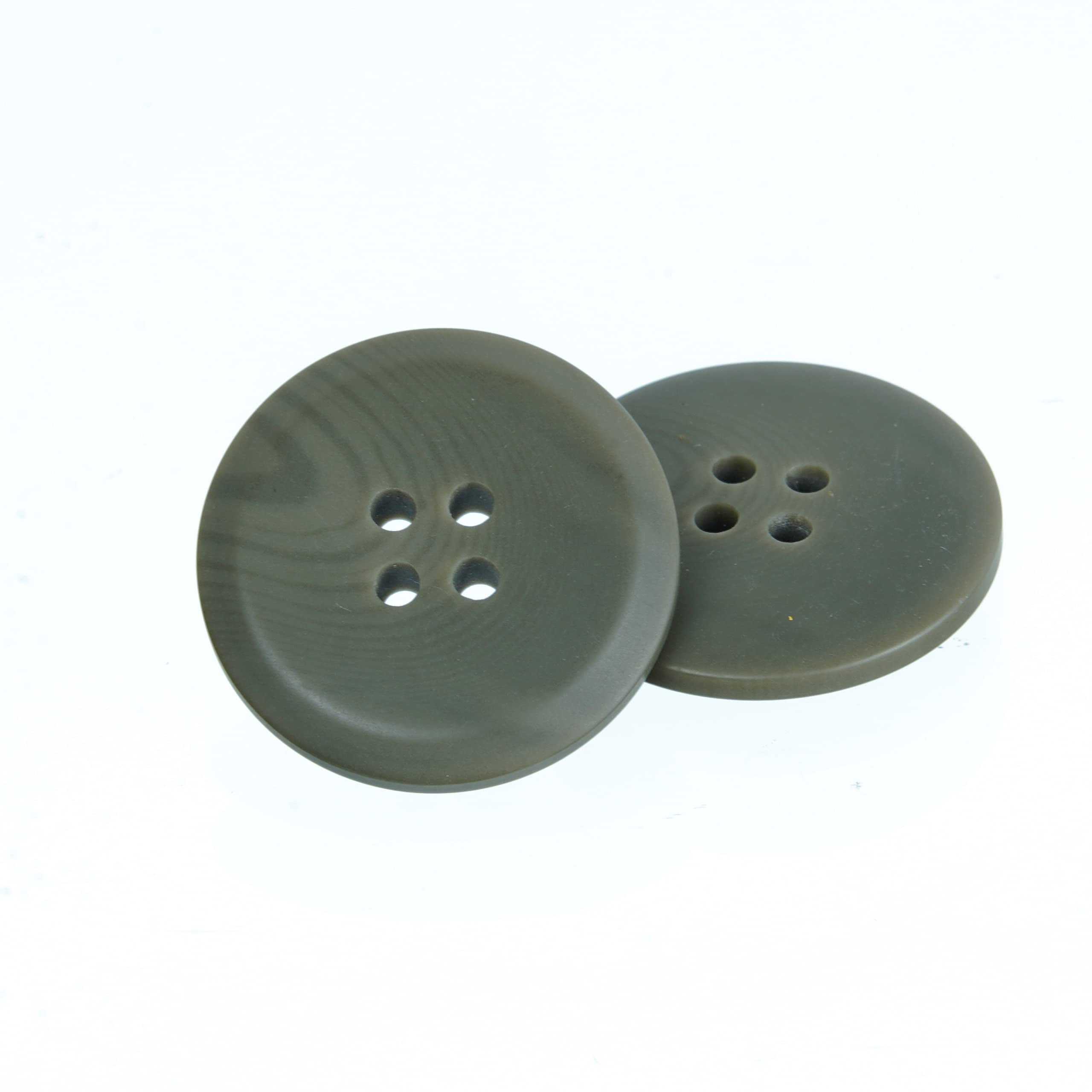 Mibo 10pcs Round Polyester Suiting Buttons with Beveled Edge - 40L (25mm) - 4 Hole - Moss Gray ...