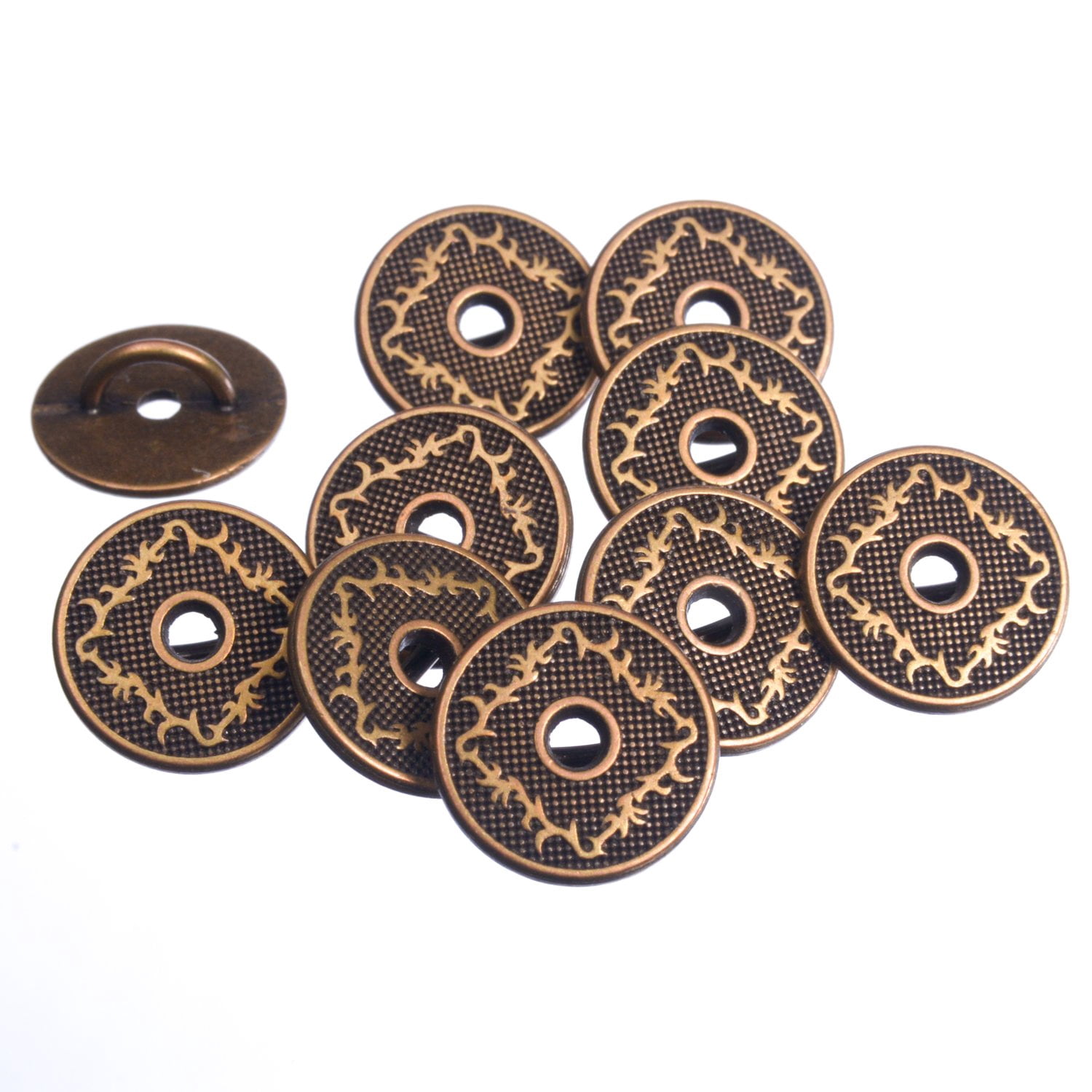 Mibo 10pcs Zinc Die Cast Metal Shank Button - Ancient Coin Shape with ...