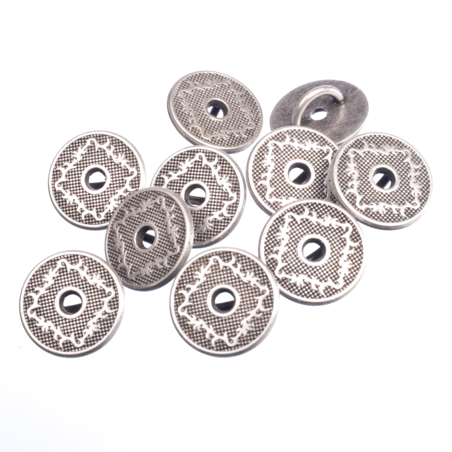 Mibo 10pcs Zinc Die Cast Metal Shank Button - Ancient Coin Shape with ...