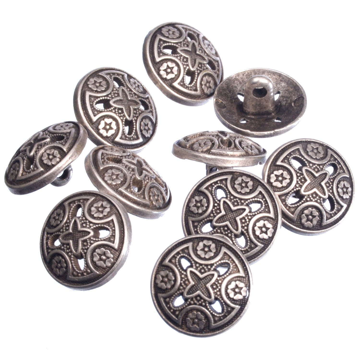Mibo 10pcs Zinc Die Cast Metal Shank Button - Templar Cross Design ...