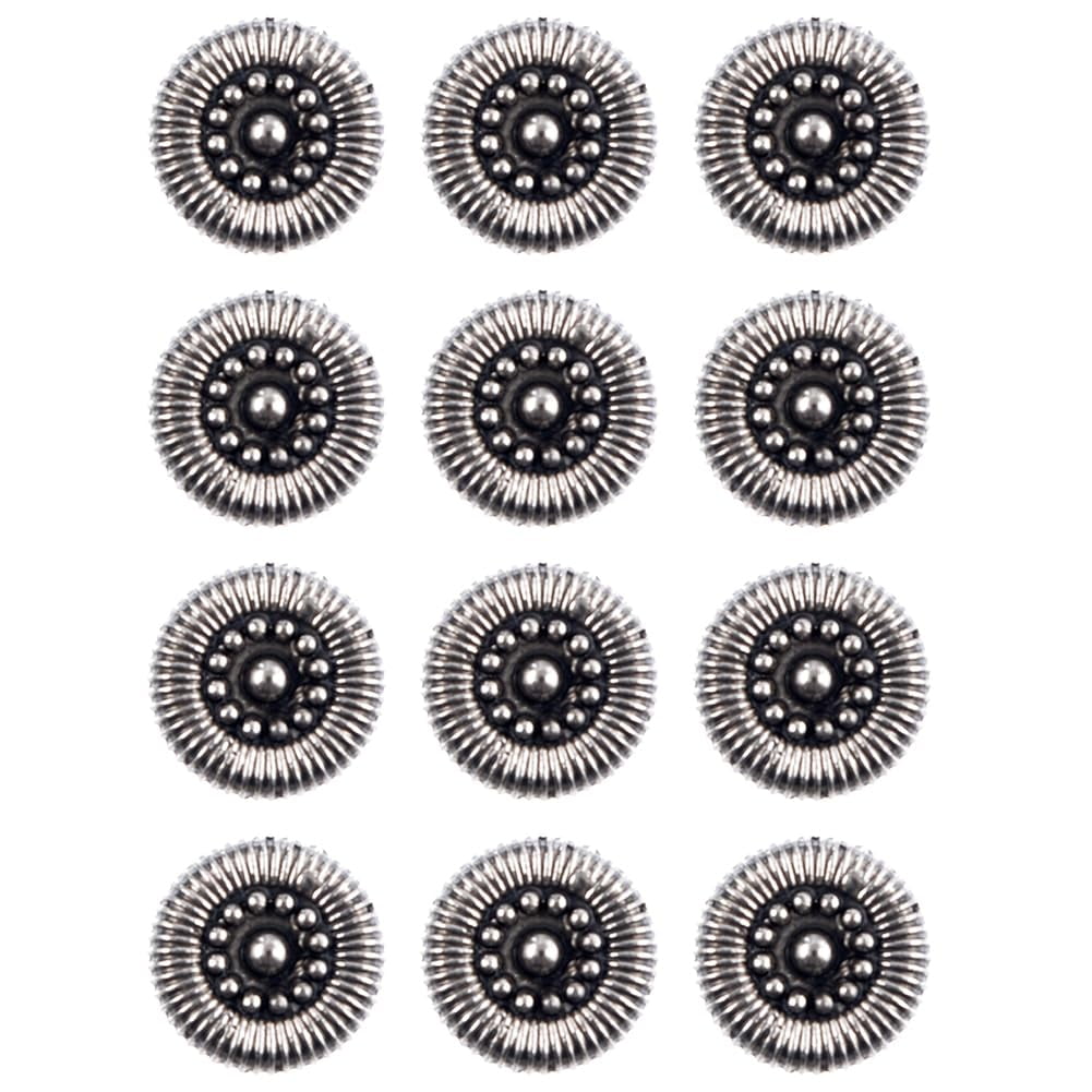 Mibo 12pcs ABS Metal Plated Shank Button - Embosed Dotted Center with ...