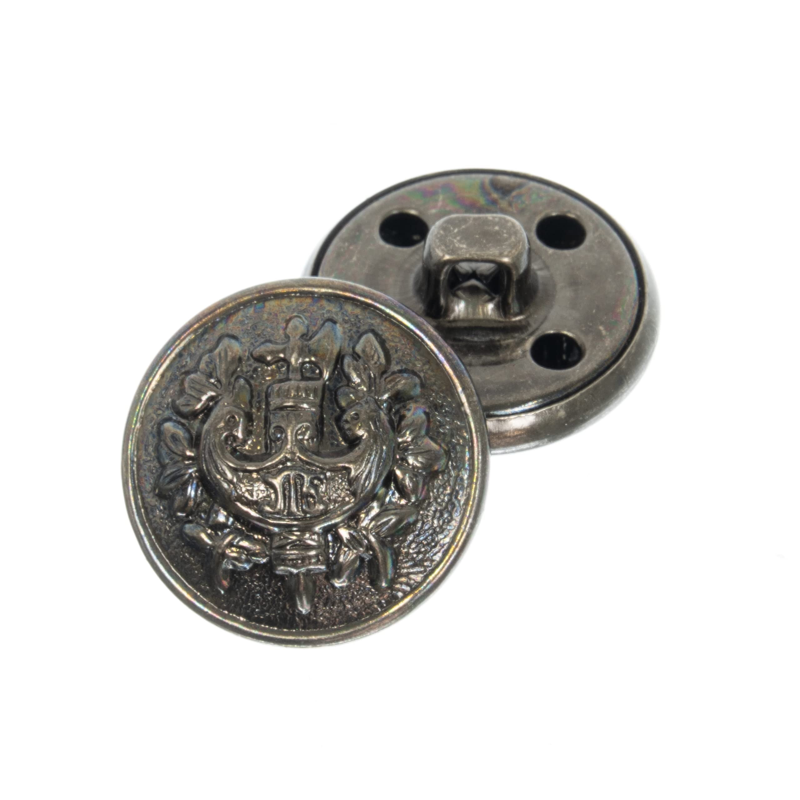 Mibo 12pcs Metal Shank Button 30L(19mm) with Heraldic Crest Style ...