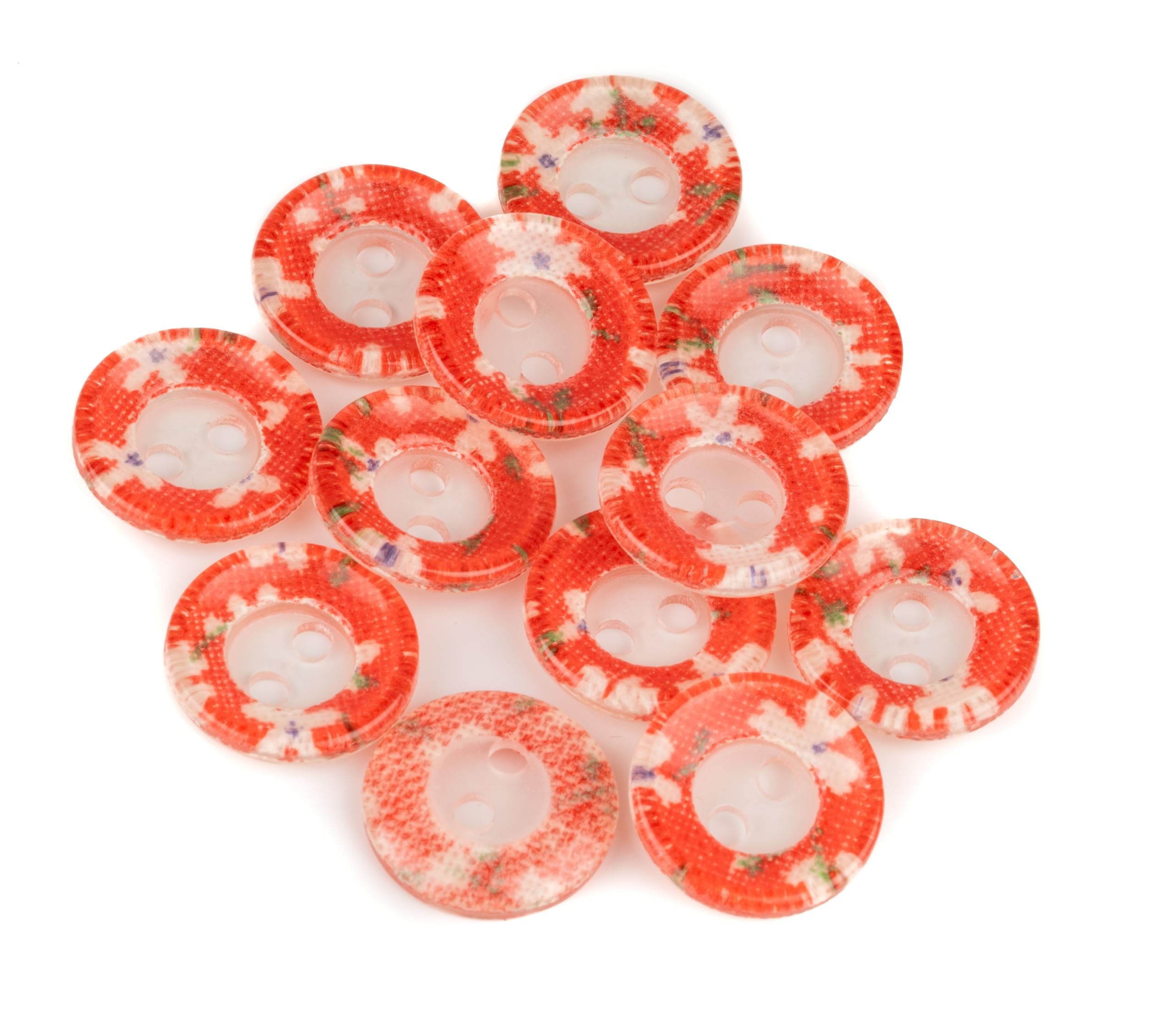 Mibo 12pcs Polyester Button - 2 Hole - Sublimation Print - Transparent ...