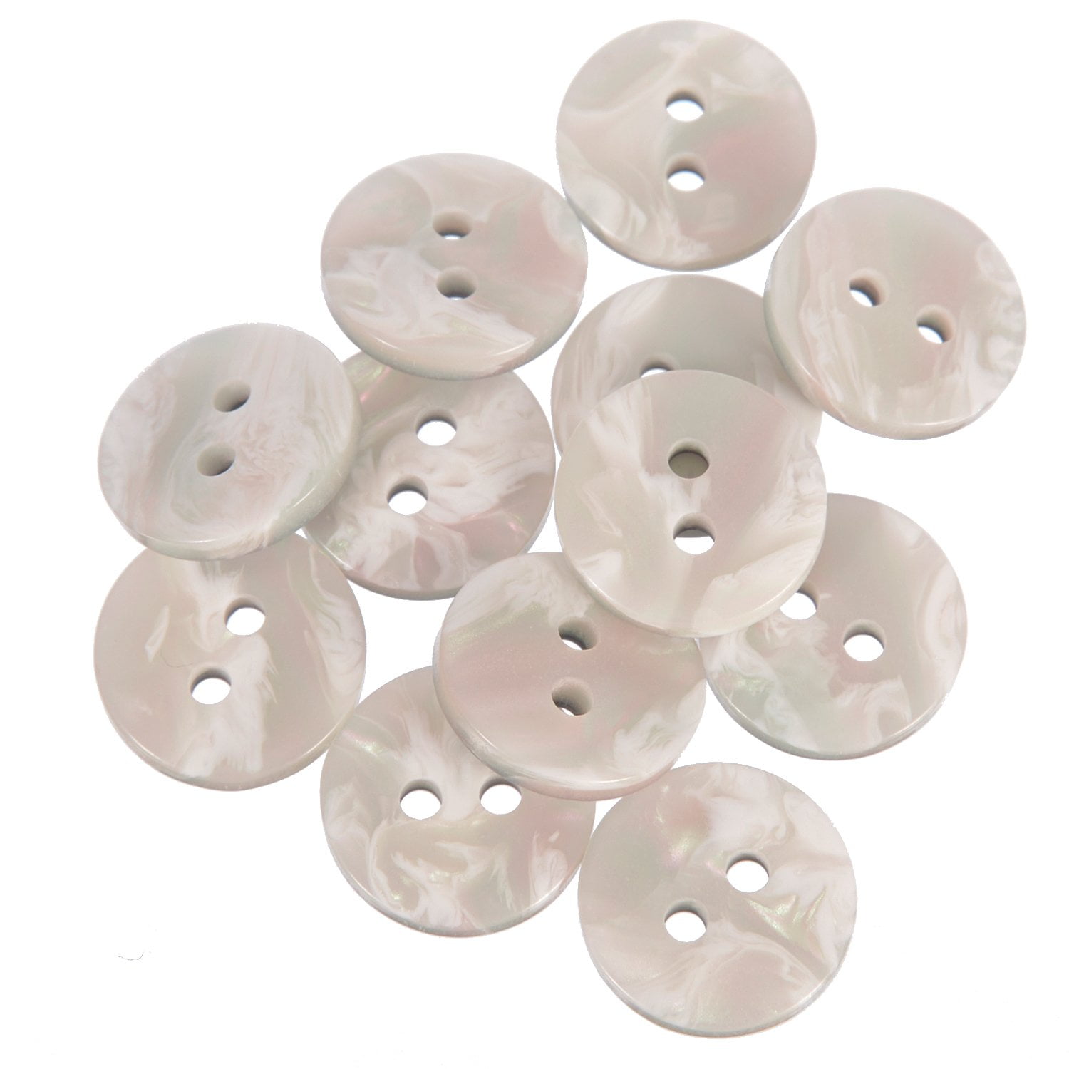 Mibo 12pcs Polyester Shirt/Blouse Button - 2 Hole - Imitation Abalone ...