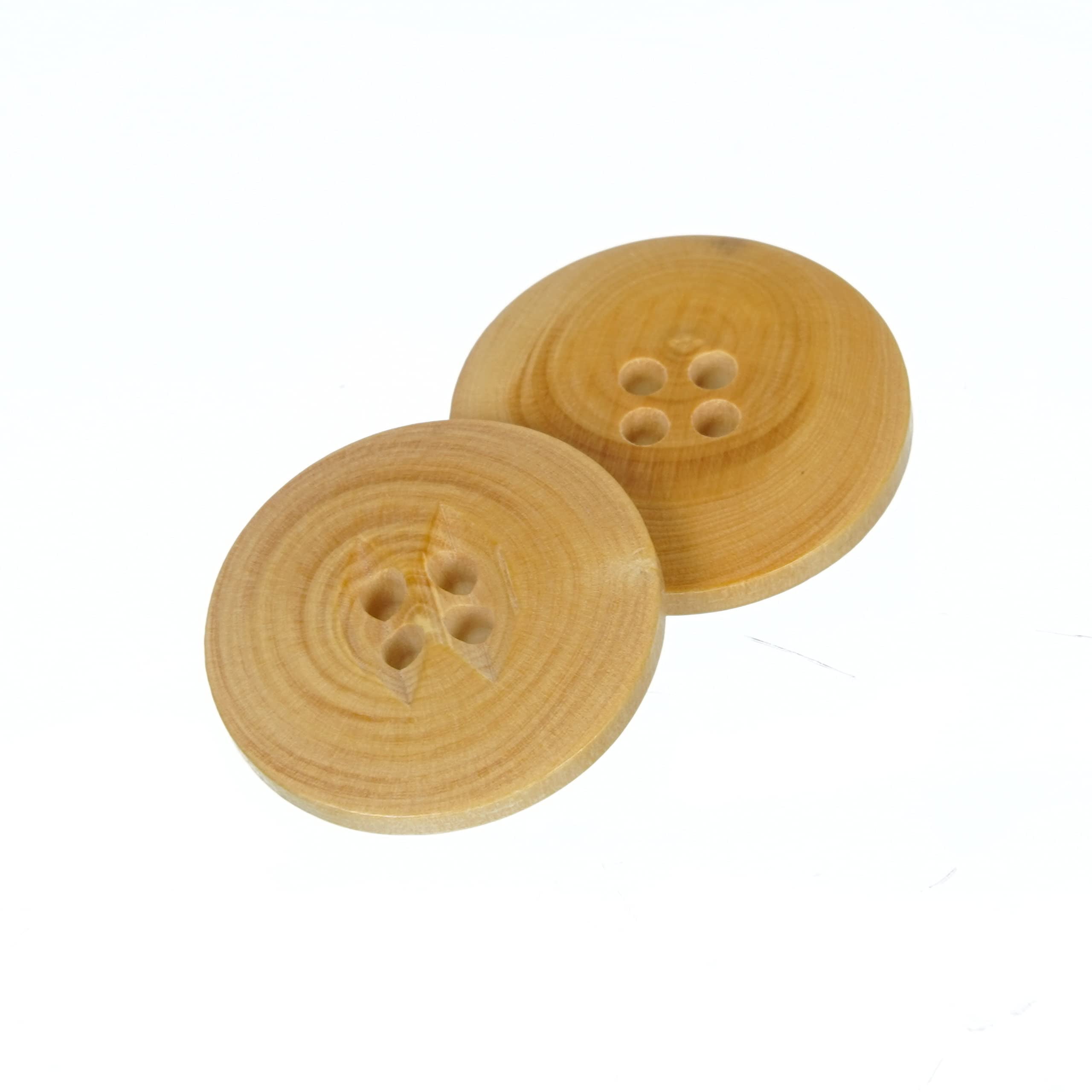 Mibo 12pcs Round Faux Wood Buttons with Two Notches in Center - 36L ...