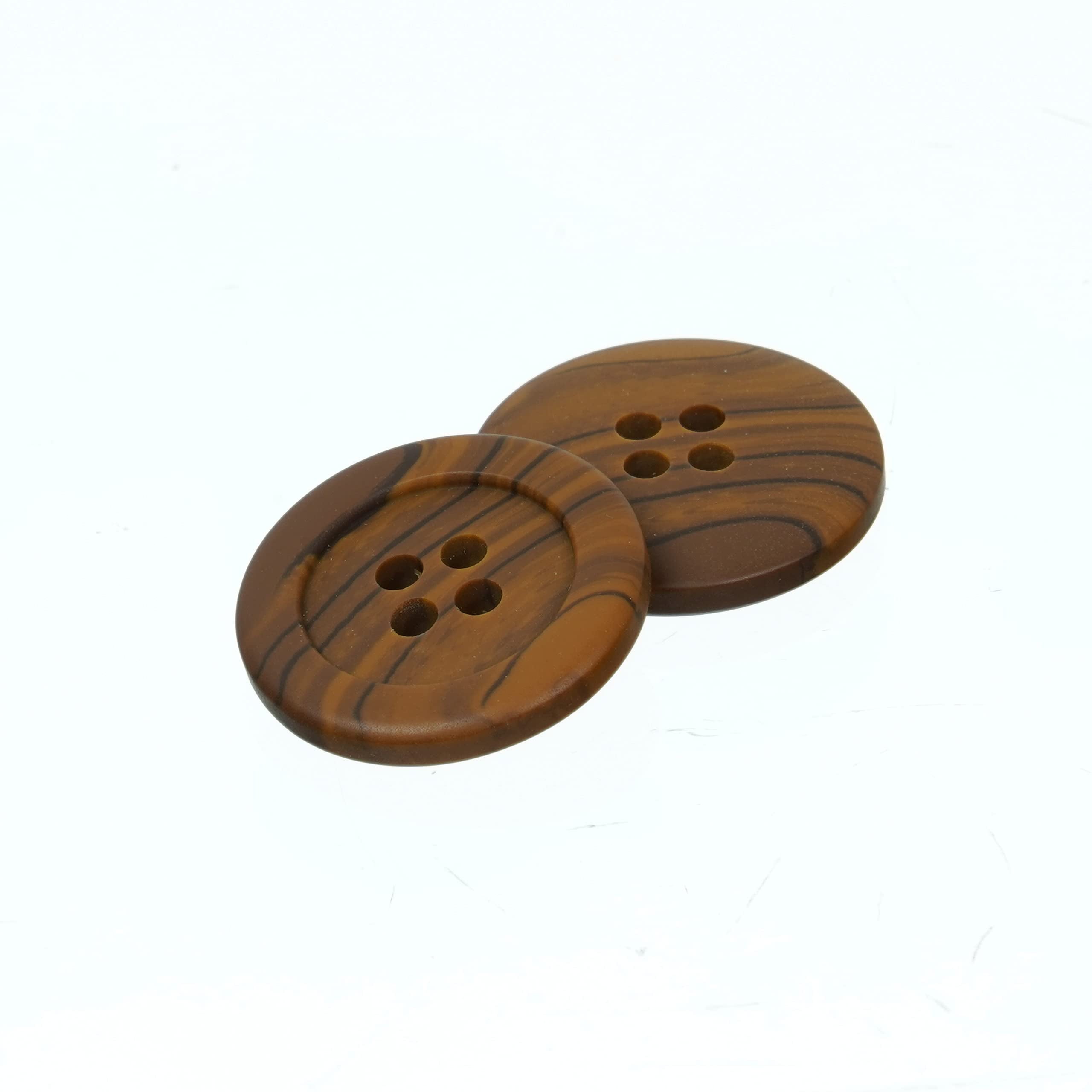 Mibo 12pcs Round Faux Wood Buttons with Wide Flat Rim - 32L (20mm) - 4 ...