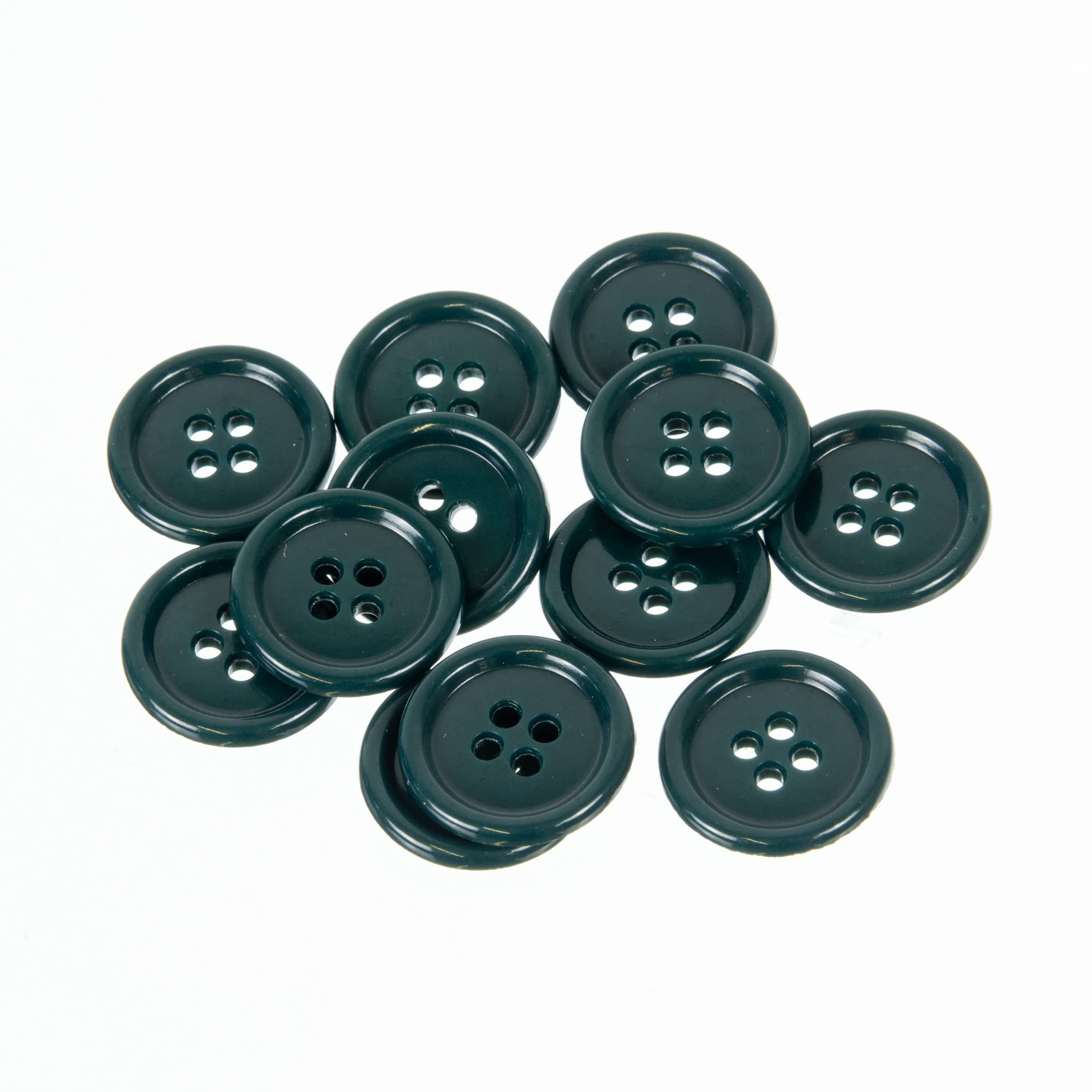 Mibo 12pcs Round Melamine Buttons with Rim - 30L(19mm) - 4 Hole - Black - Walmart.com
