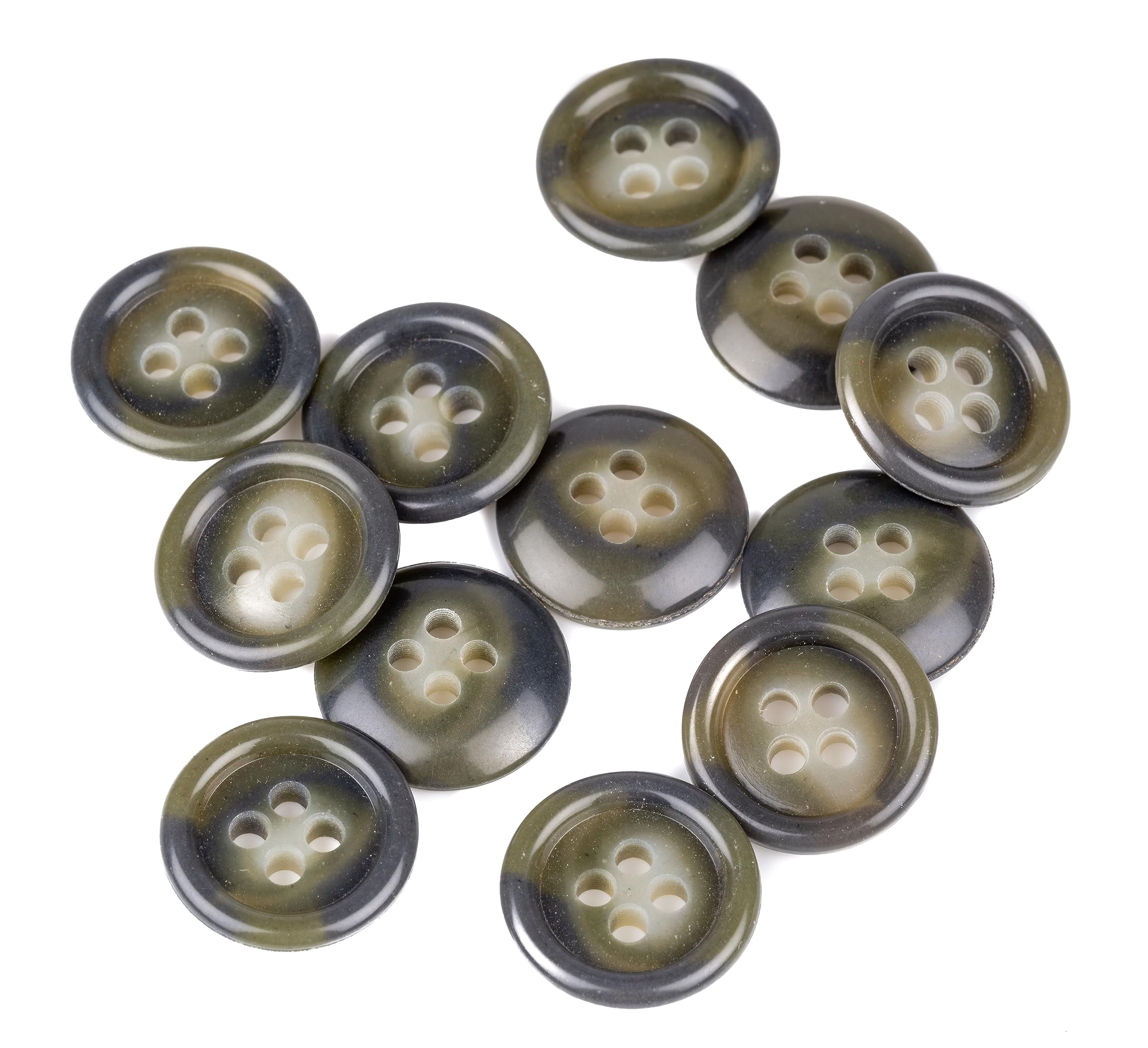 Mibo 12pcs Round Melamine Suit & Dress Buttons with Rim - 24L(15mm) - 4 ...