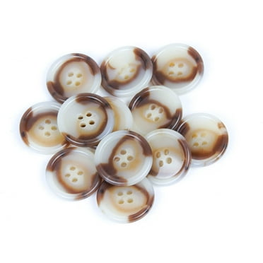 Mibo 10pcs Polyester Suiting and Coat Button - Imitation Tortoise Shell - 4 Hole - Classic Shape ...
