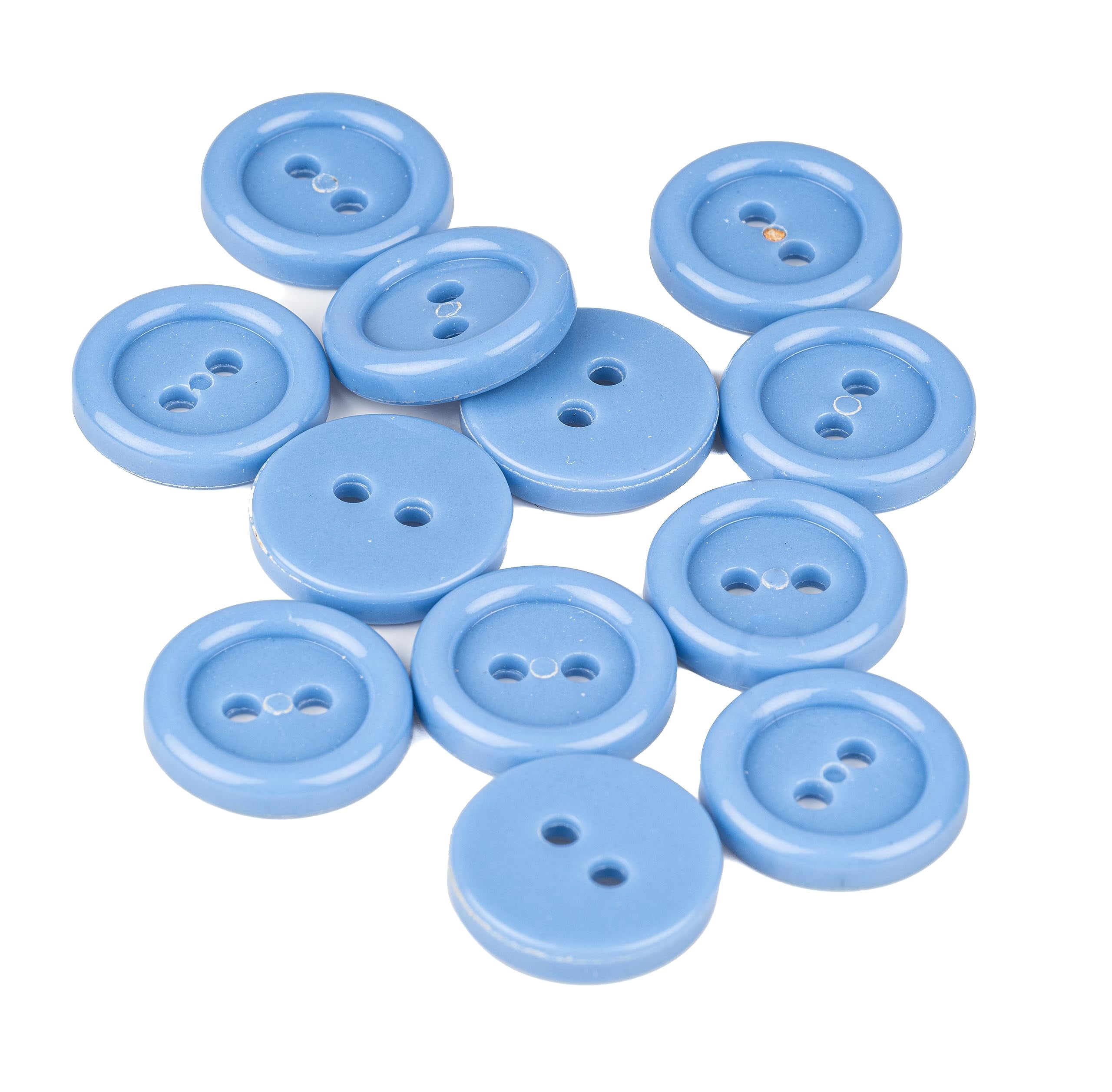 Mibo 12pcs Solid Color Round Melamine Buttons with Rim - 2 Hole - 24L ...