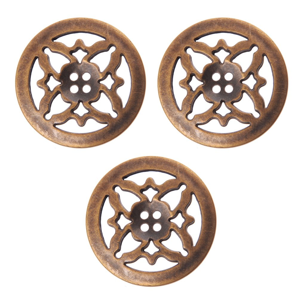 Mibo 3pcs ABS Metal Plated Button - 2 Hole - Perforated Star Type ...