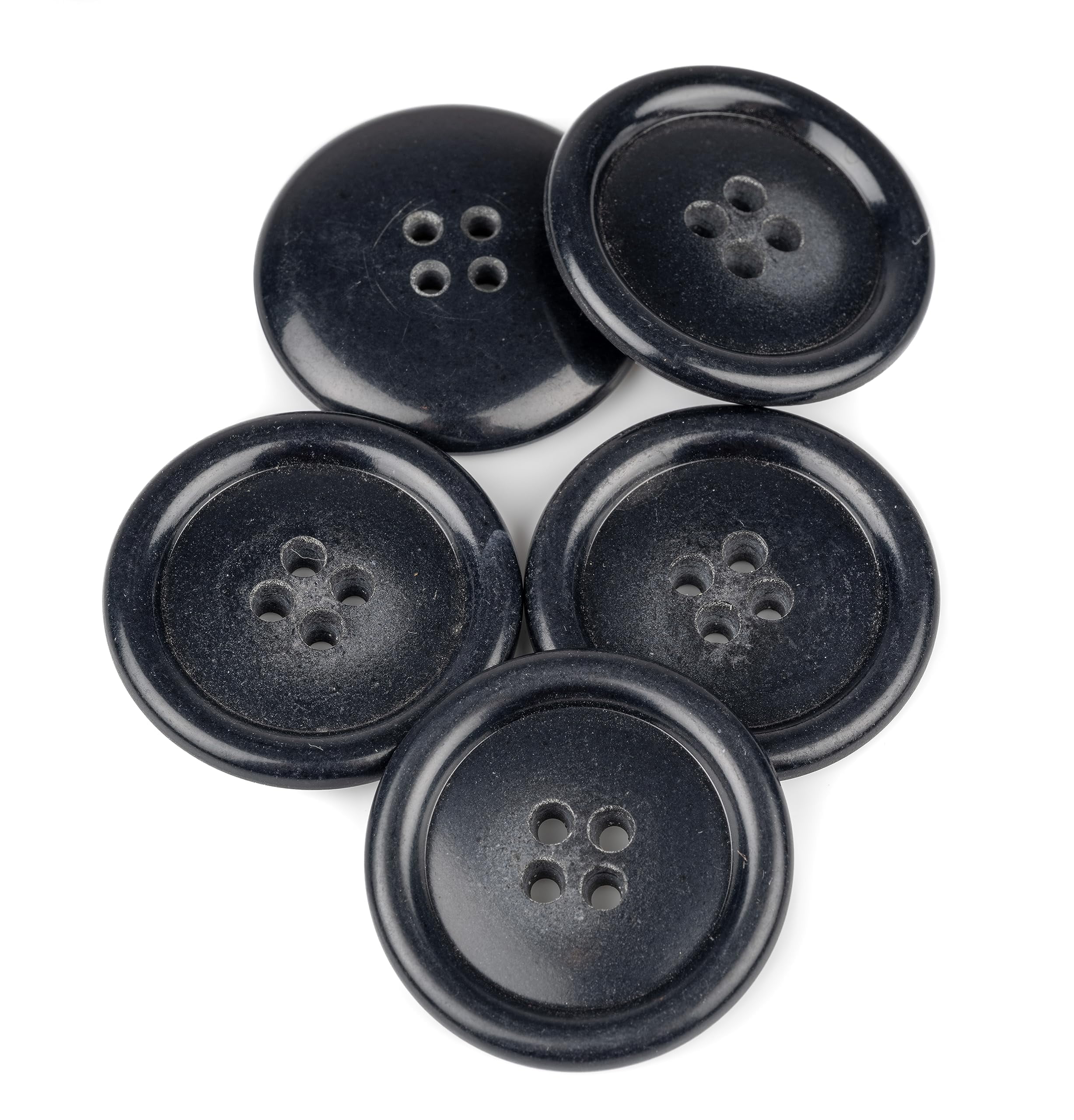 Mibo 5pcs Urea Coat Buttons with Rim - 4 Hole - 54L(34mm) - Charcoal ...