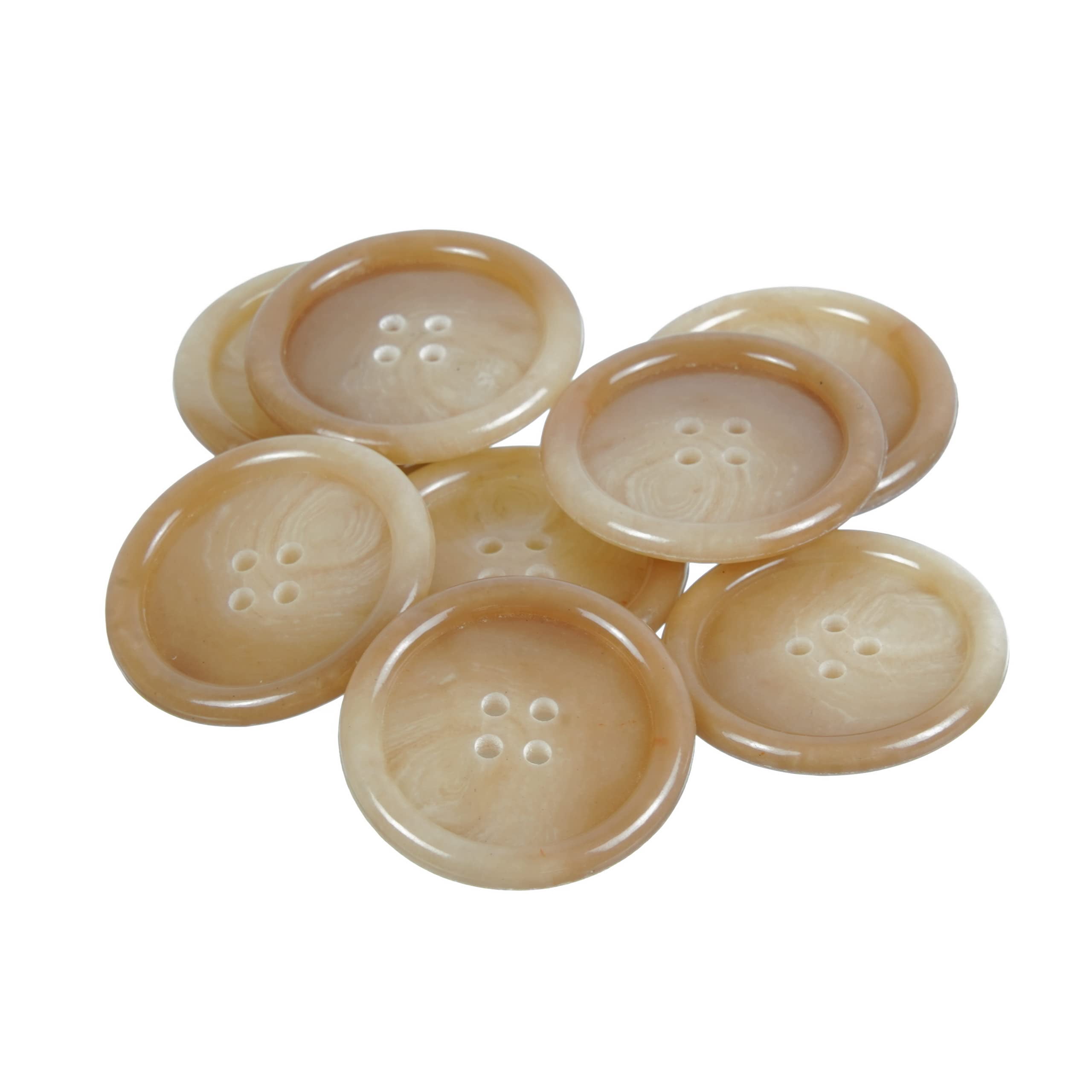 Mibo 6pcs Round Urea Resin Suiting Buttons with Rounded Rim - 45L (28 ...