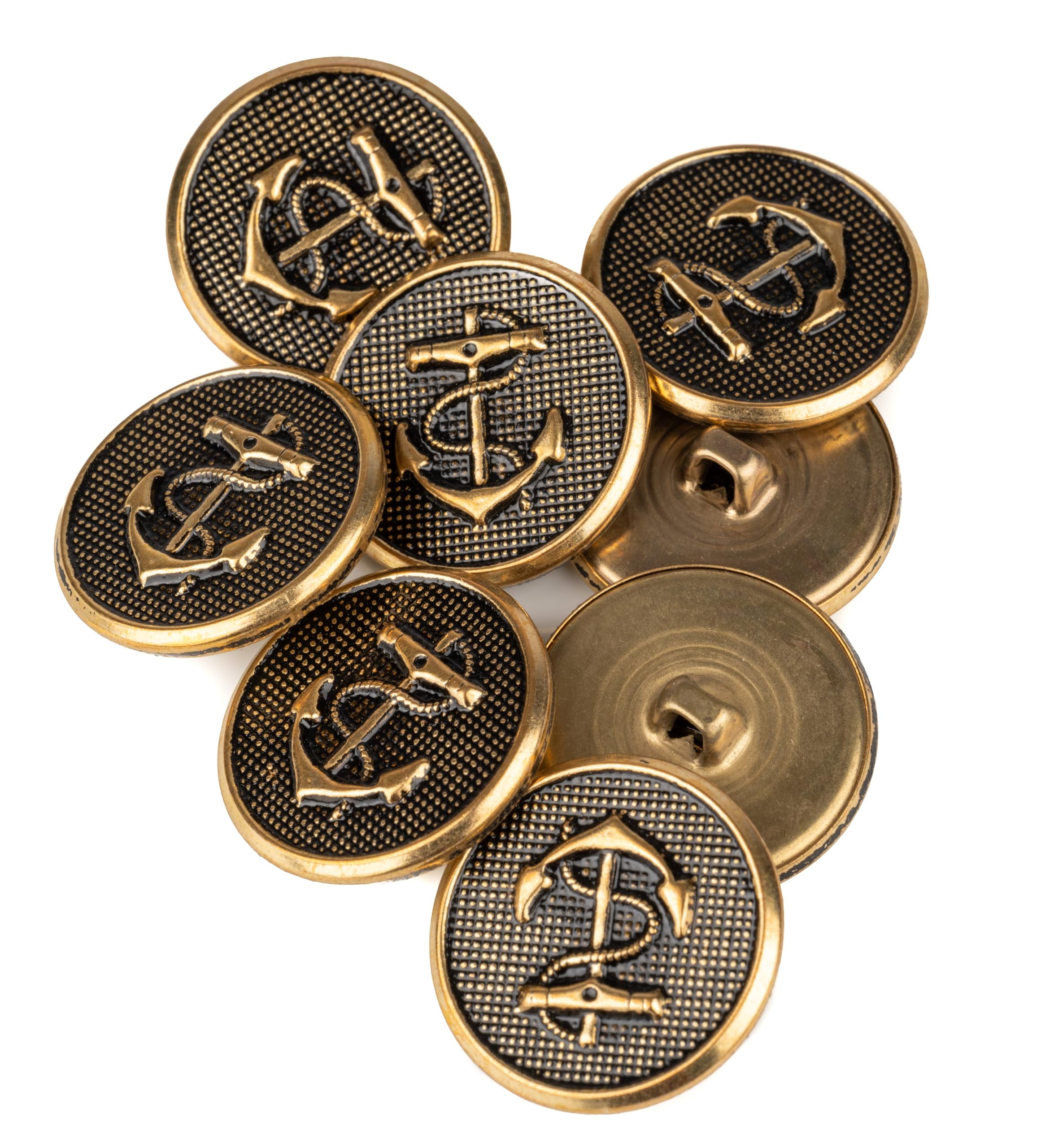 Mibo 8pcs Metal Shank Button with Embossed Rope and Anchor - 36L(22mm ...