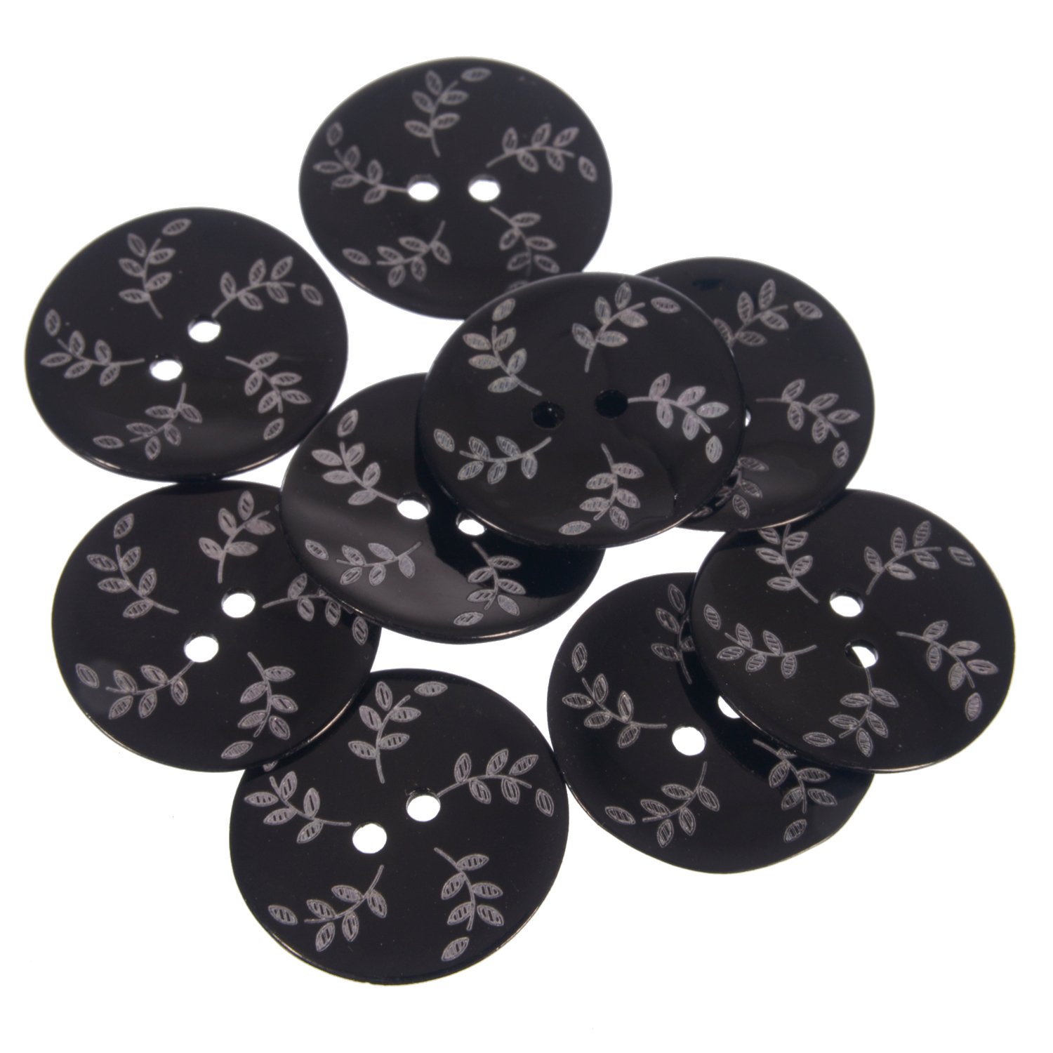 Mibo 8pcs Real Agoya Shell Button2 Hole - Laser Etched - Branch with ...