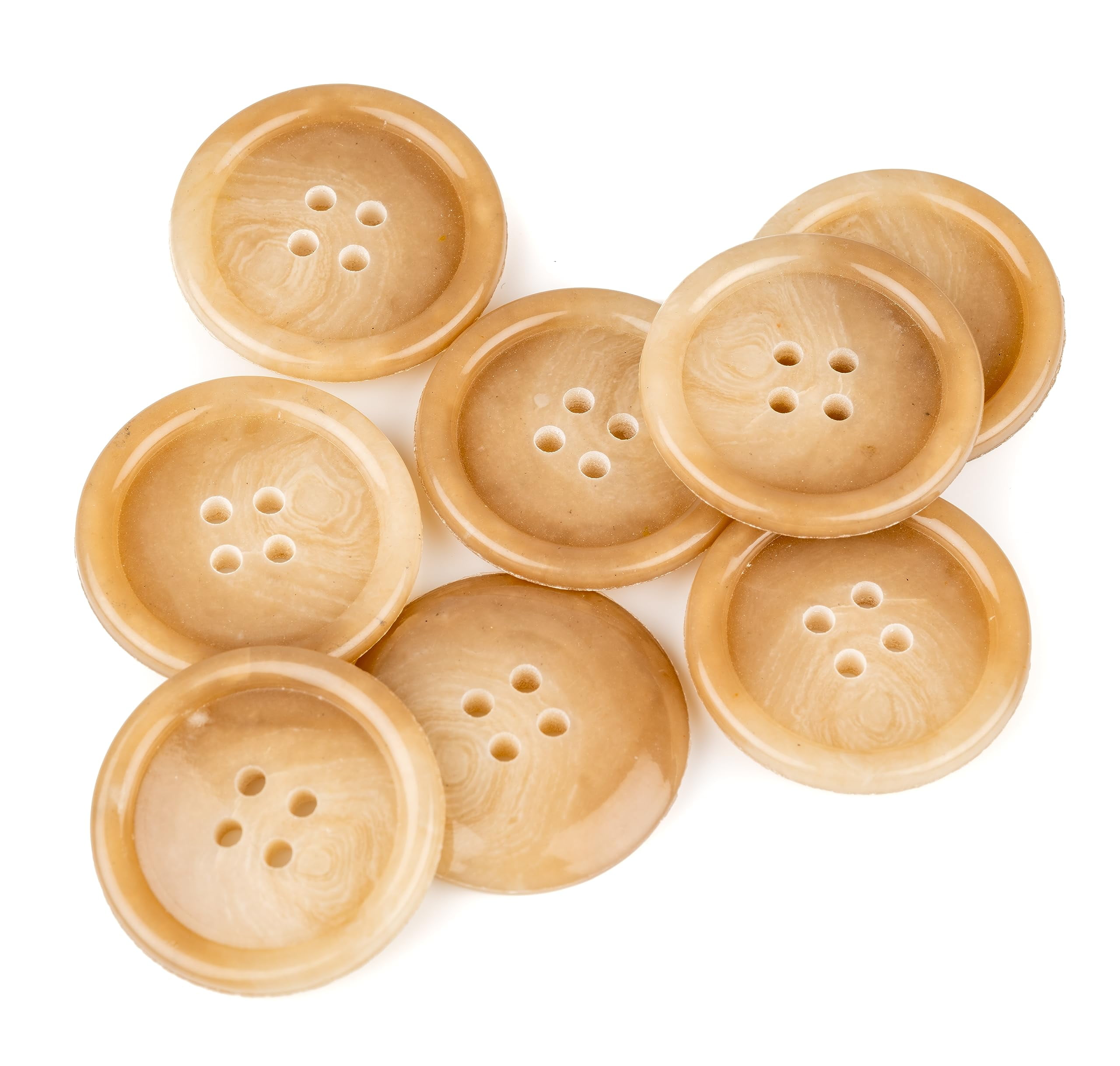 Mibo 8pcs Round Urea Resin Suiting Buttons with Rounded Rim - 40L (25mm ...