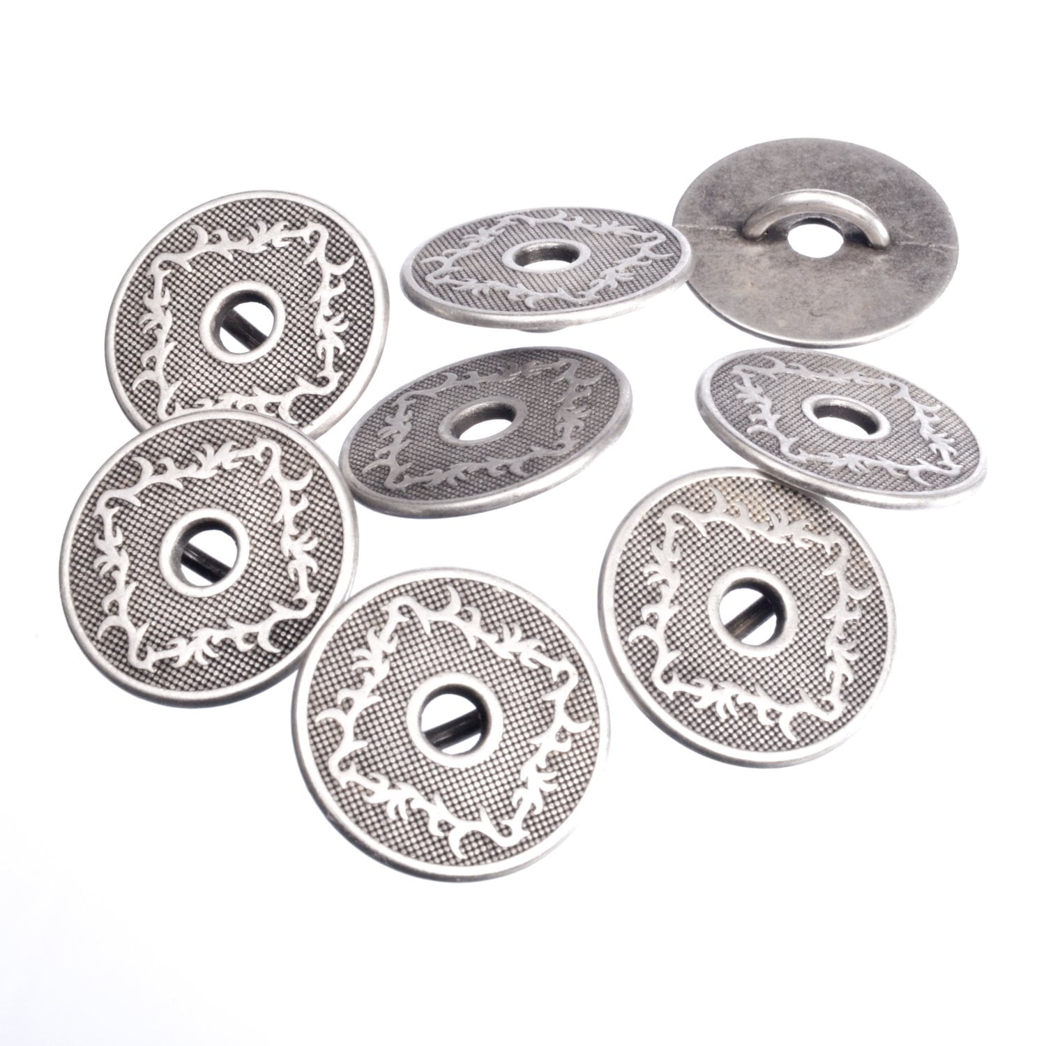 Mibo 8pcs Zinc Die Cast Metal Shank Button - Ancient Coin Shape with ...