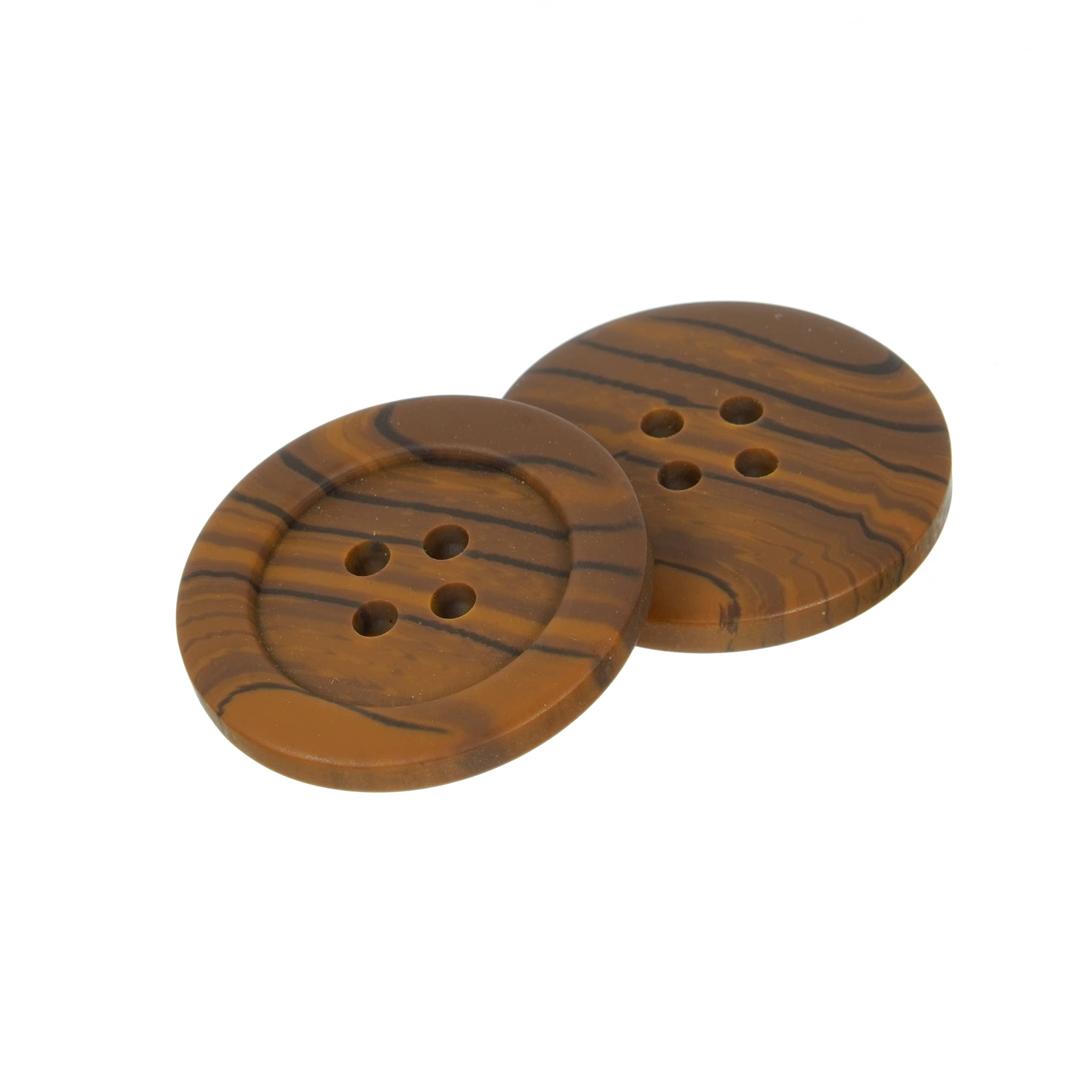 Mibo Buttons & Accessories Mibo 10pcs Round Faux Wood Buttons with Wide ...