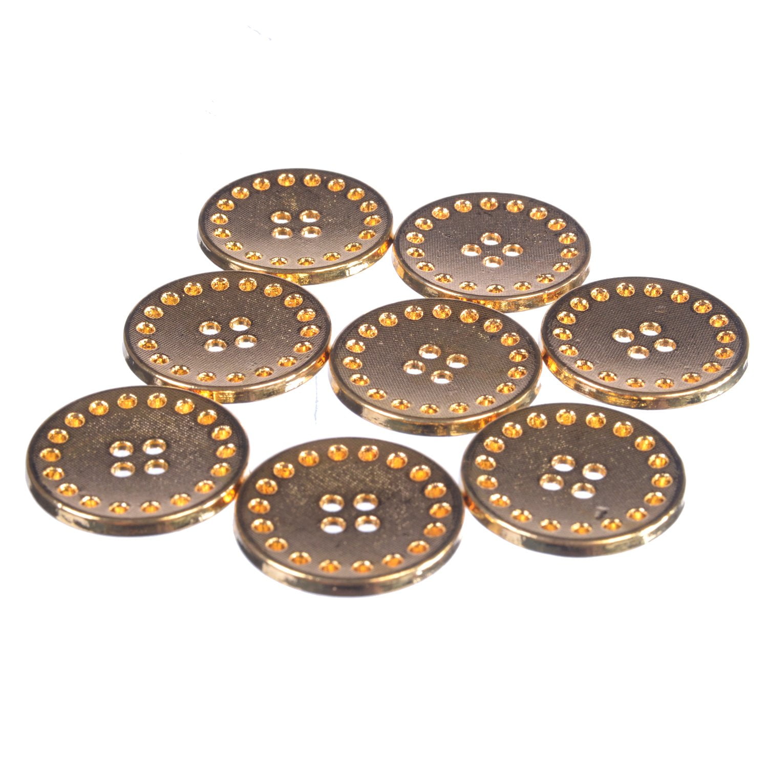 Mibo Zinc 8pcs Die Cast Metal Button - 4 Hole - Dotted Textured Center ...