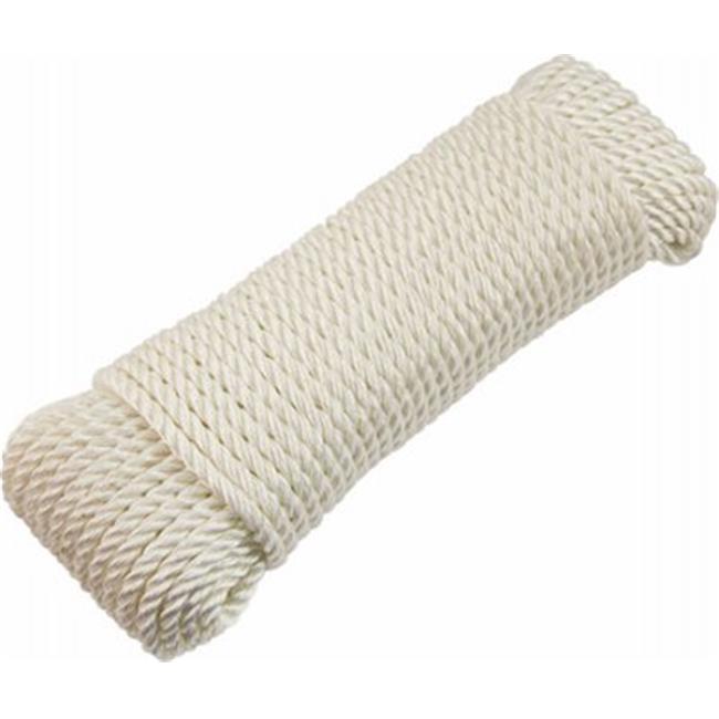 Mibro 231566 0.25 in. x 50 ft. Tru Gaurd Nylon Rope, White - Walmart.com