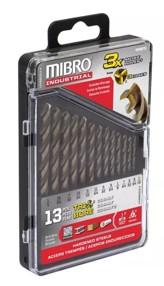 Mibro 499531 Cobalt Tri-Bore Drill Bit Set 13-Pieces - Walmart.com
