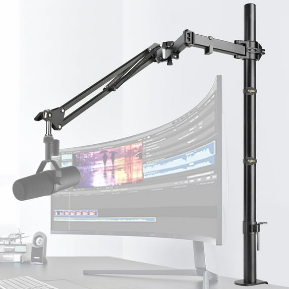 Mic Boom Arm, Adjustable Height Overhead Microphone Stand with ...
