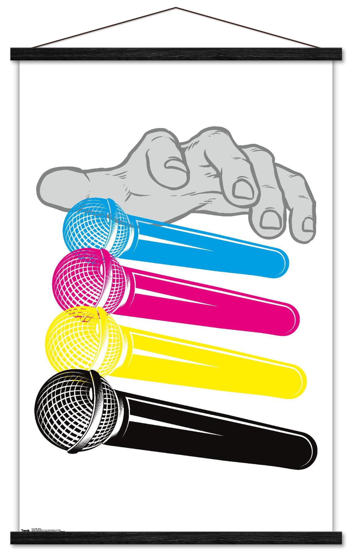 Mic Drop Wall Poster with Wooden Magnetic Frame, 22.375" x 34 ...