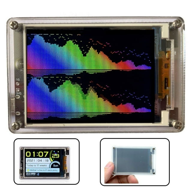 Mic Line Sound Level Meter Clock Stereo Audio Display Music Spectrum Visualizer