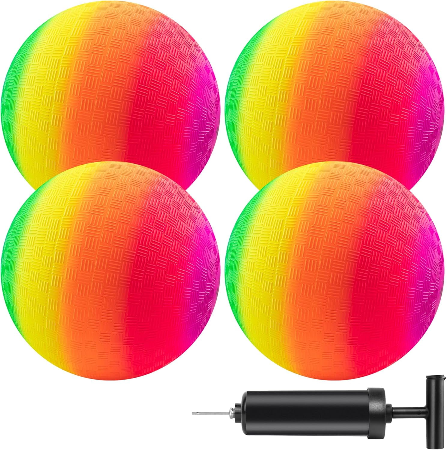 Mic Playground Balls Kickballs 8.5 Inch, Rainbow Playground Ball Set ...