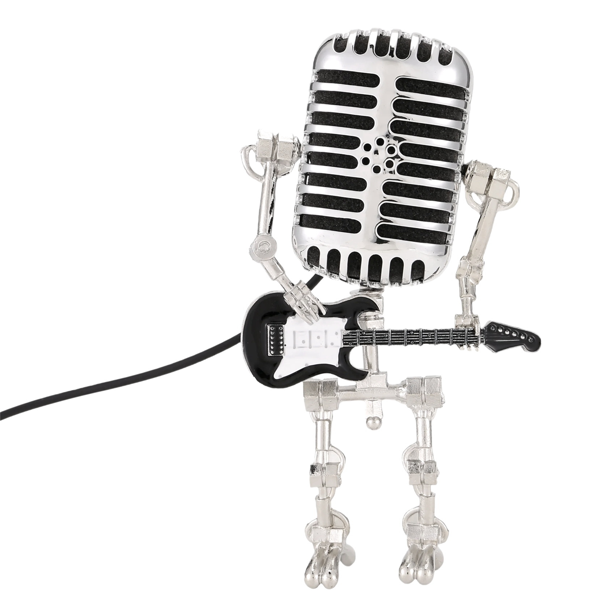 Mic Robot,Retro Style Microphone Robot Table Lamp,Holding Guitare Night ...