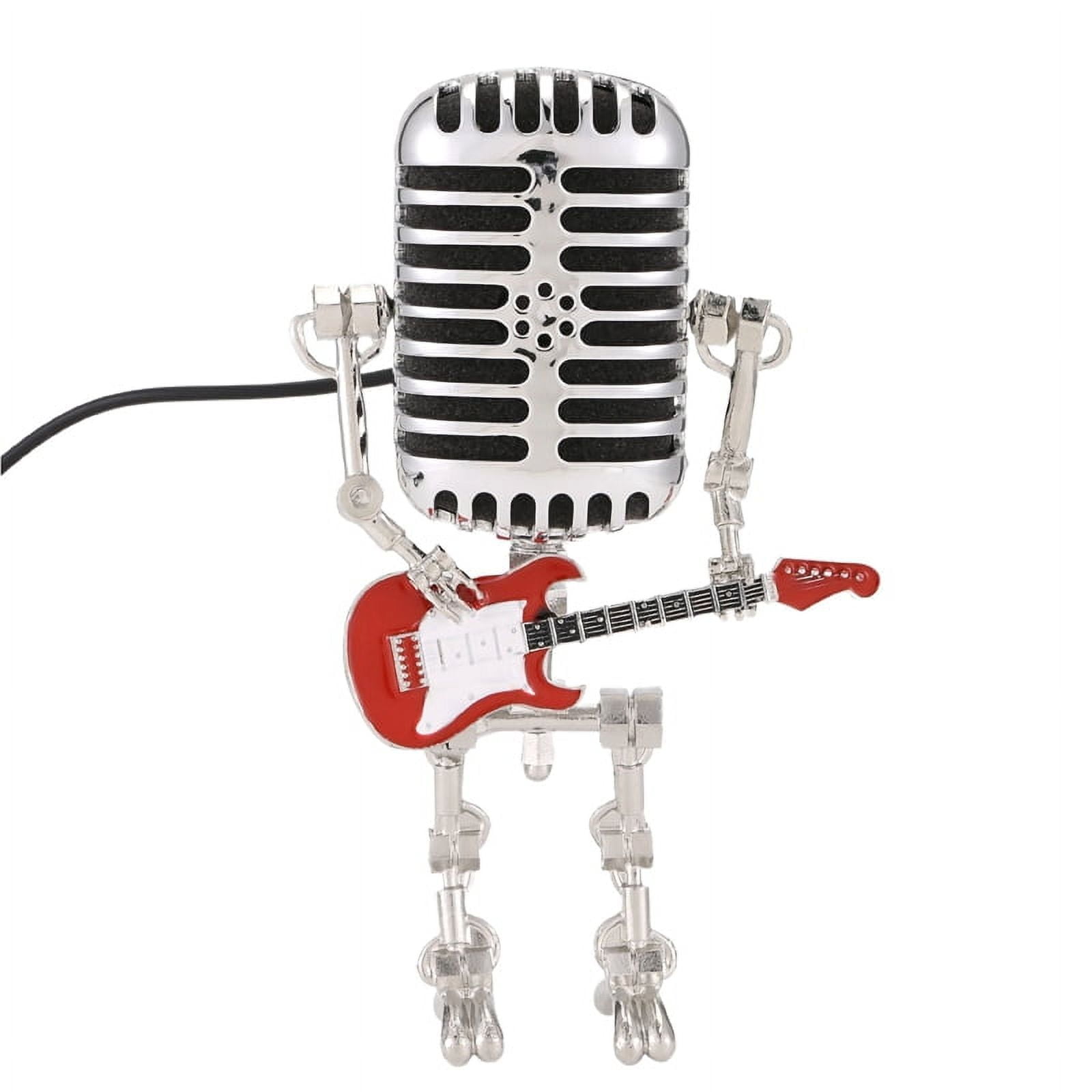 Mic Robot,Retro Style Microphone Robot Table Lamp,Holding Guitare Night ...